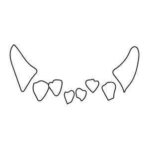 Custom Dog Teeth Outline | Digital File | Dog Teeth Line Art | Custom ...
