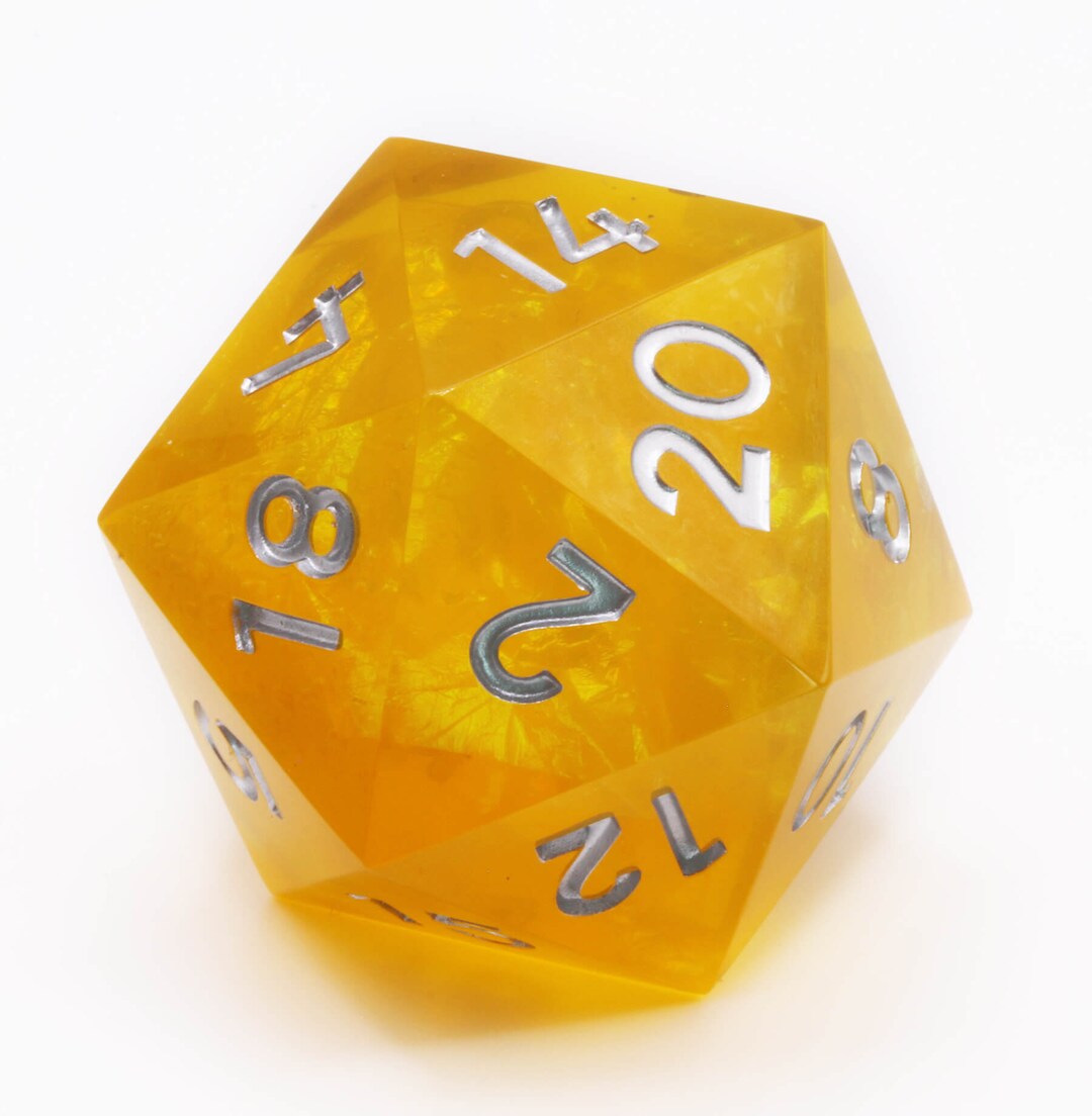 Giant Inclusion D20 (sun King) | Chonky 50mm Resin D20 - Etsy