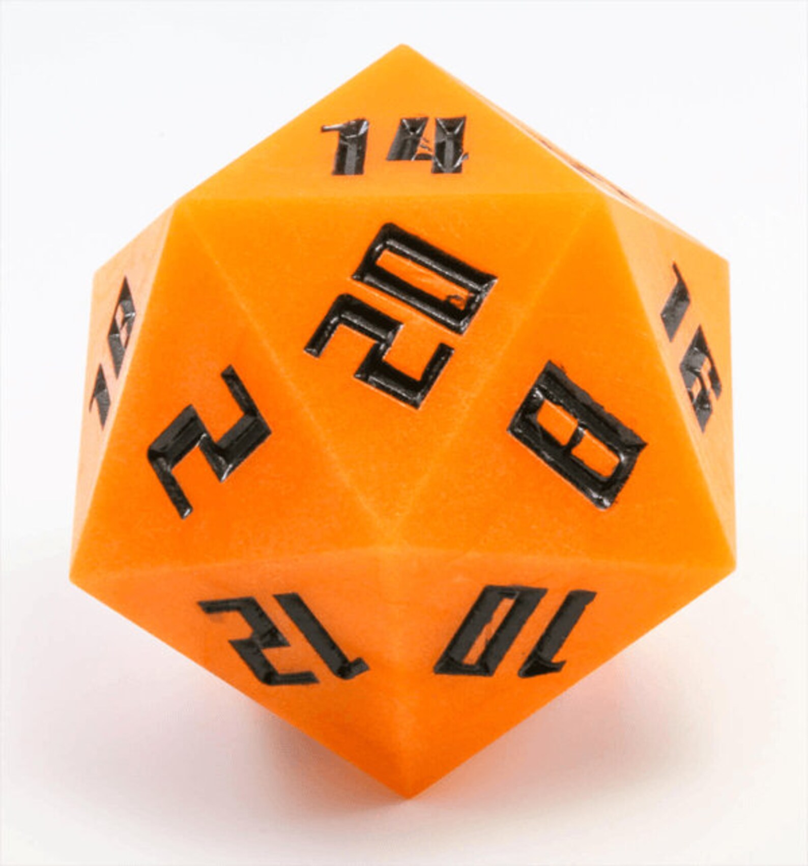 Giant D20 glow-in-the-dark Orange Huge 54mm TTRPG Game Die - Etsy
