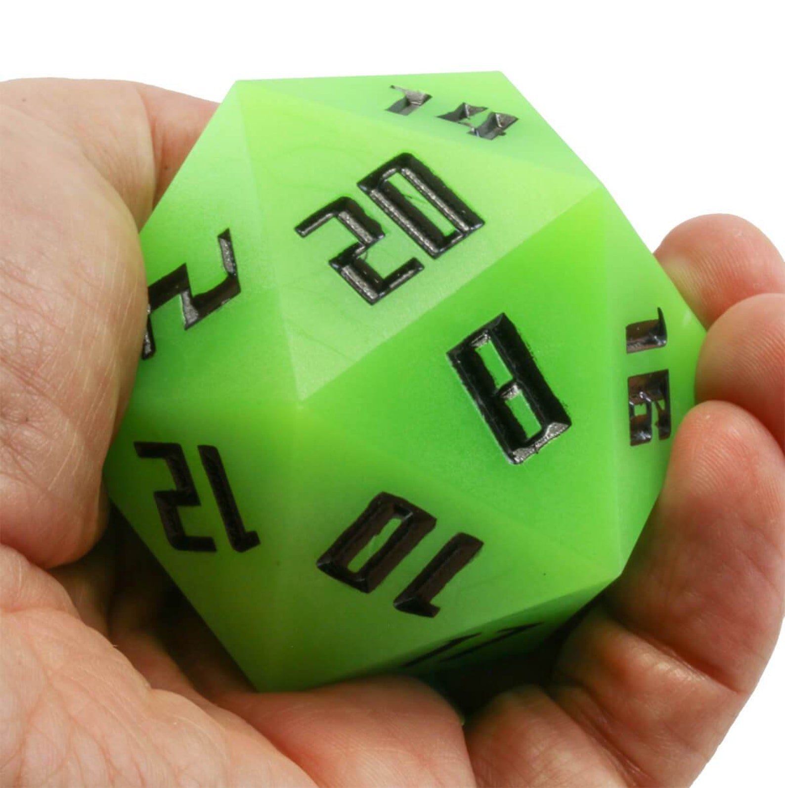 Giant D20 glow-in-the-dark Green Huge 54mm TTRPG Game Die - Etsy