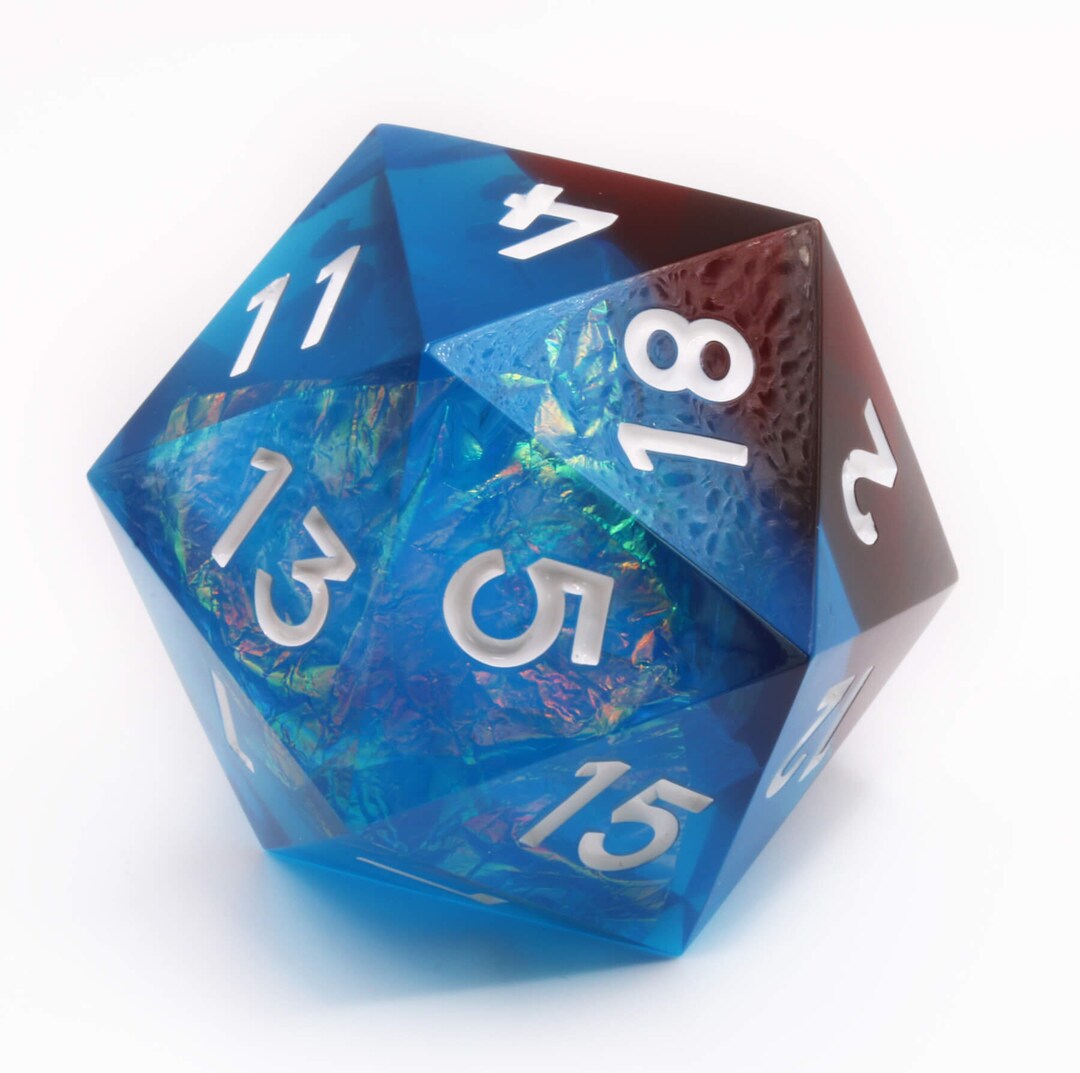 Giant Inclusion D20 blood and Ice Chonky 50mm Resin D20 - Etsy