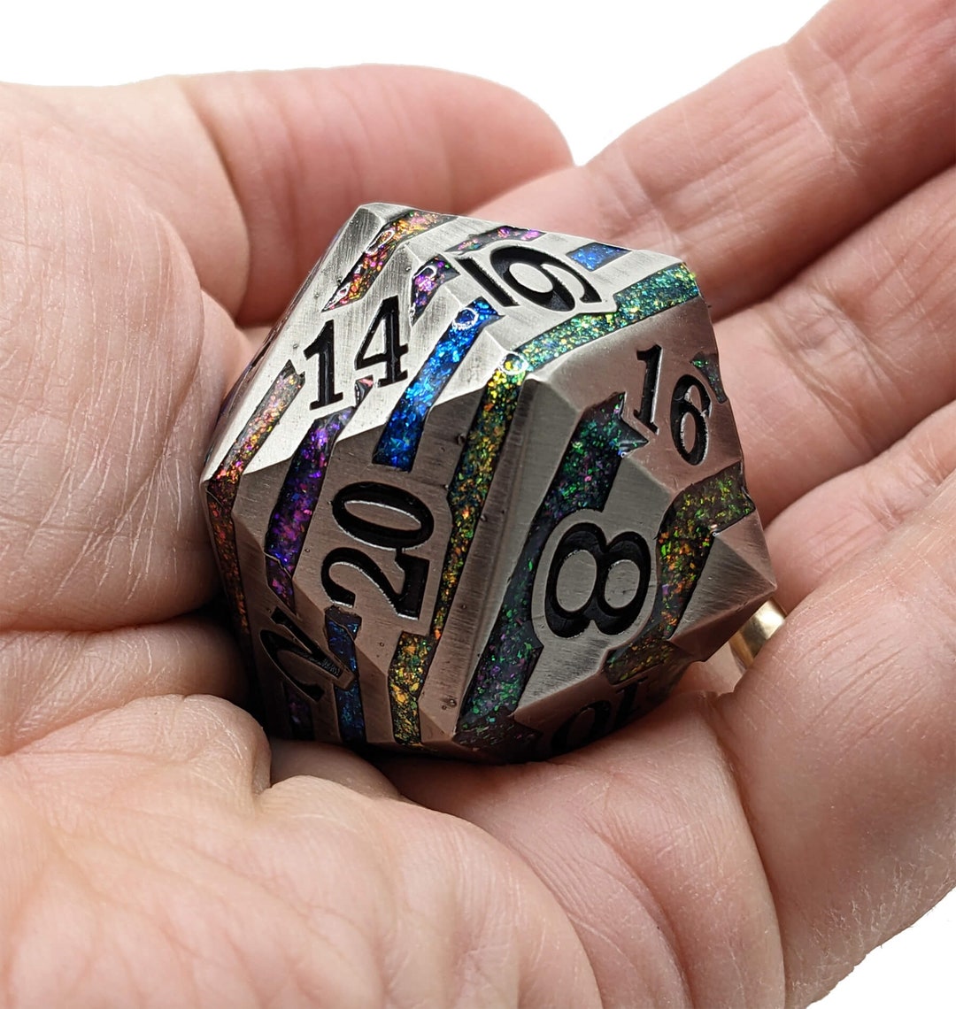 Planar Infusion Giant Metal D20 antique Silver and - Etsy
