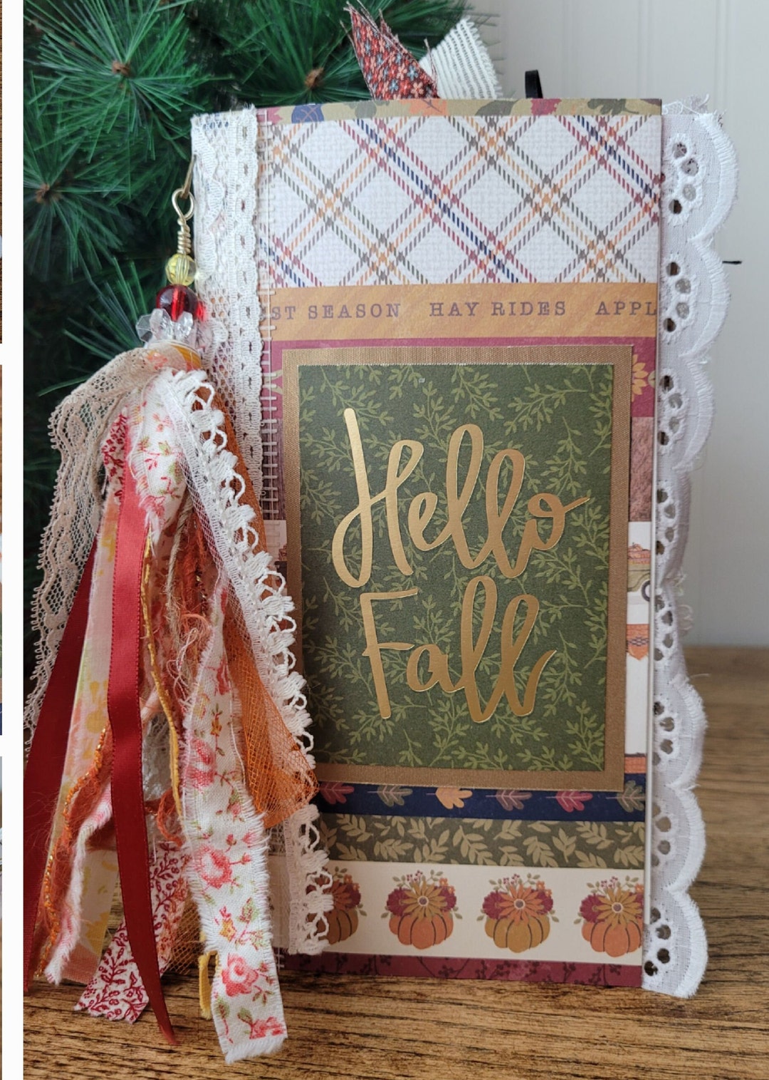 Handmade Junk Journal - Fall Scrapbook Album-handcrafted Gratitude ...