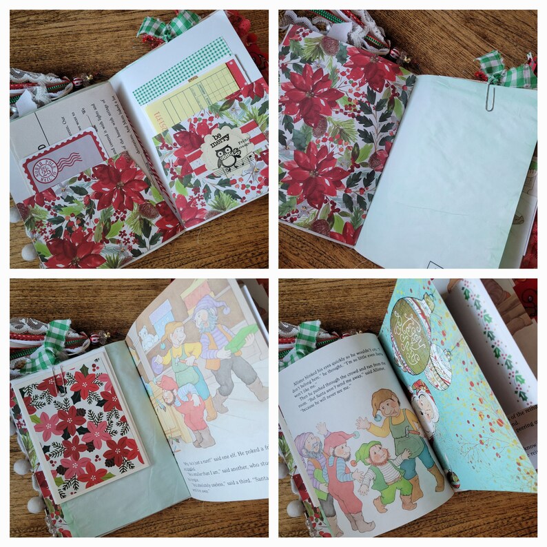 Christmas Junk Journal Handmade, Altered Little Golden Book Journal ...