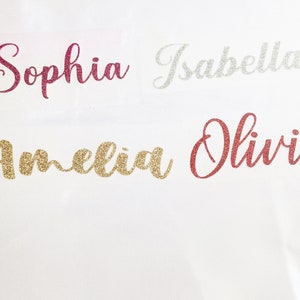 Glitter Name Iron on | Custom Heat Transfer Vinyl | |personalized Iron ...