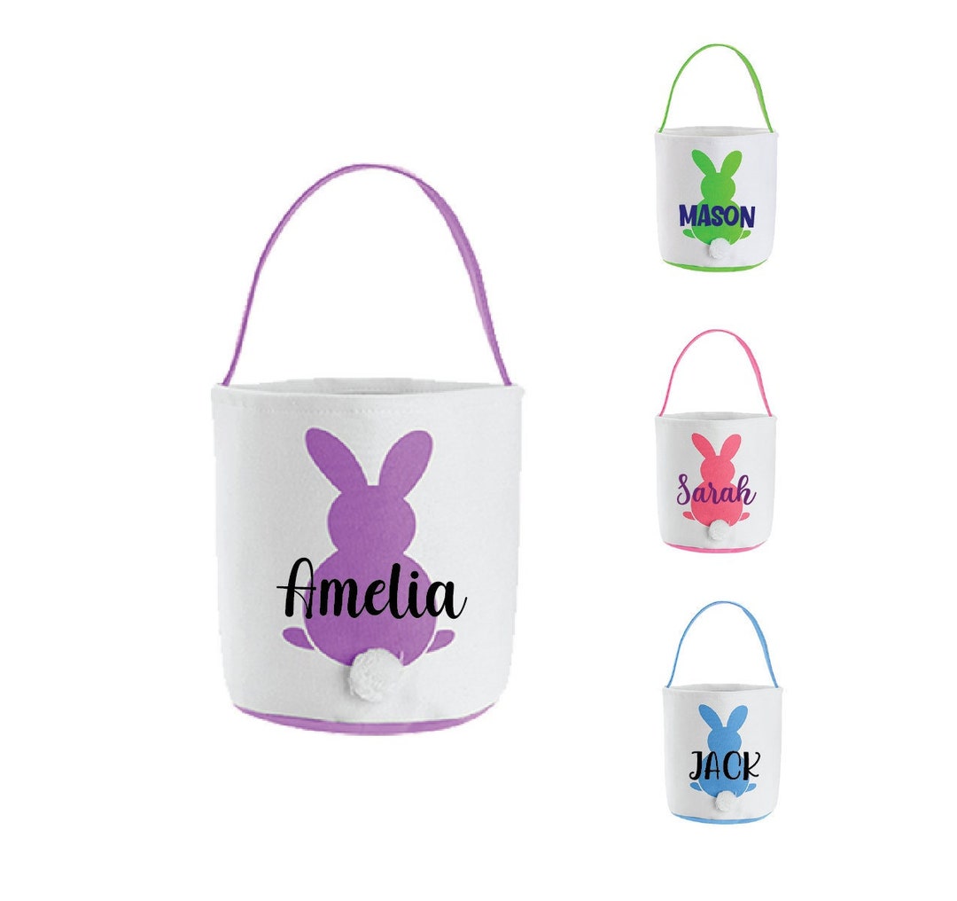 Personalized Easter Basket, Easter Basket With Name, Easter Bunny ...