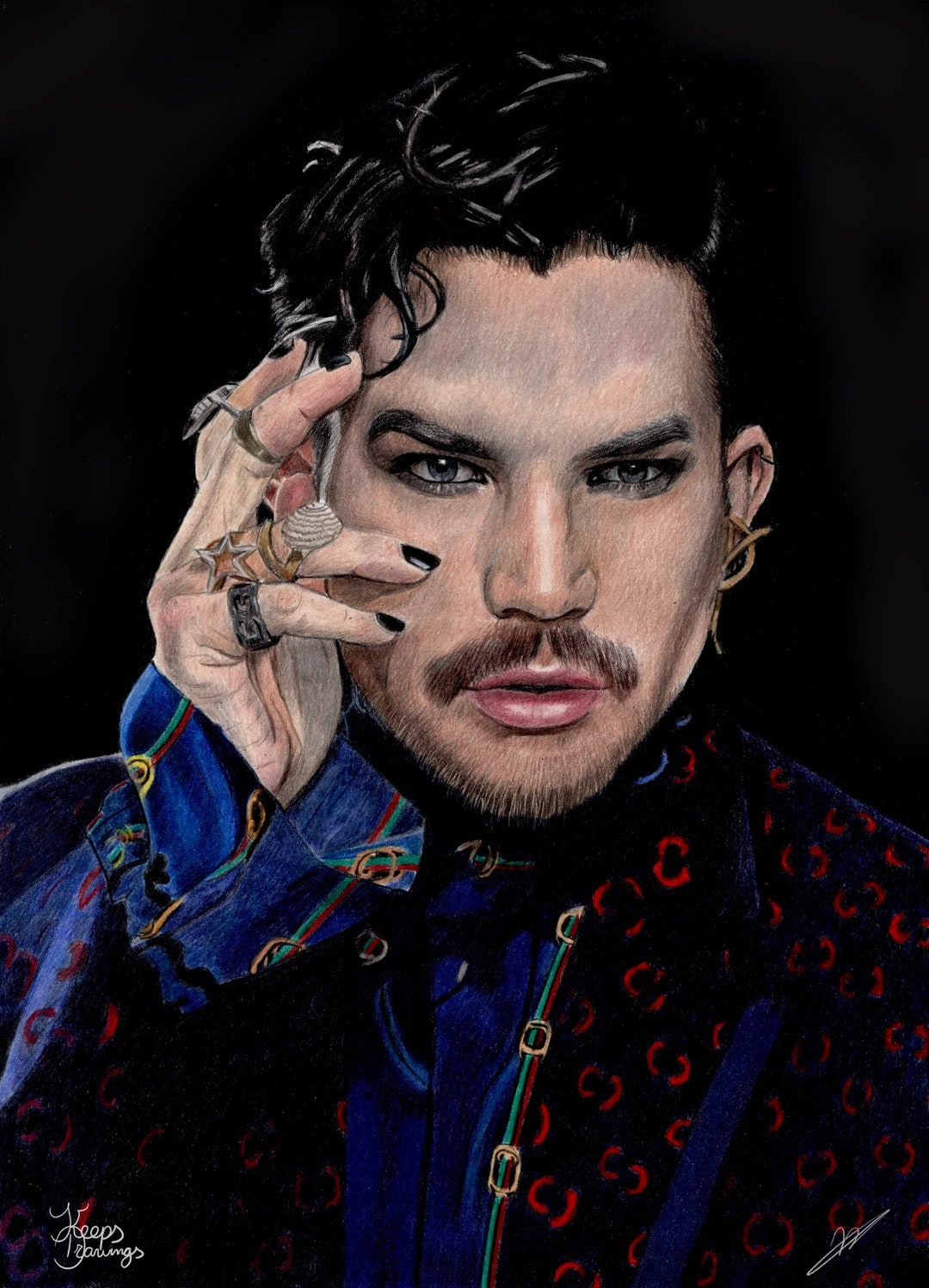 Print Drawing Adam Lambert - Etsy