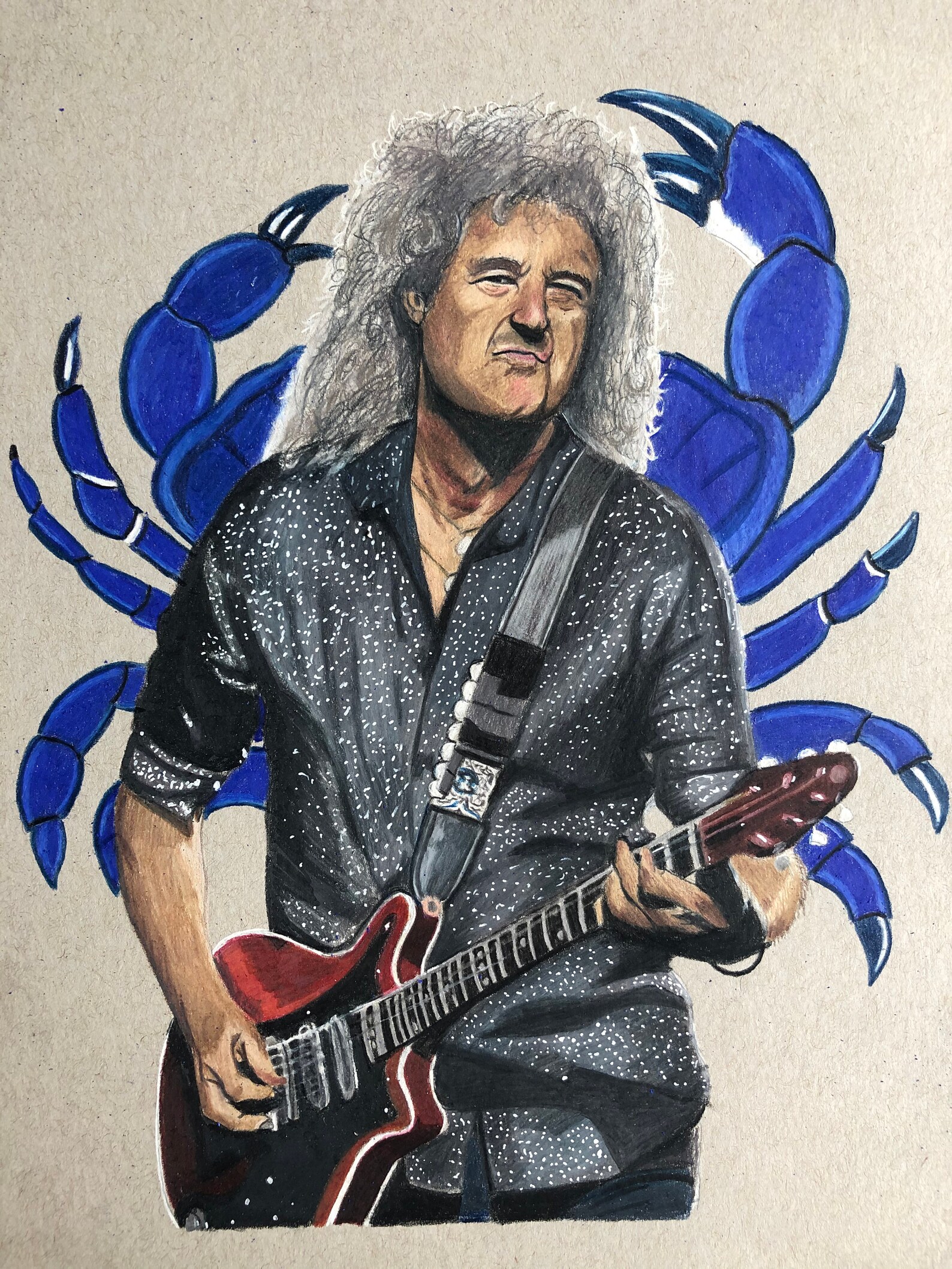 Brian May Birthday Drawing - Etsy