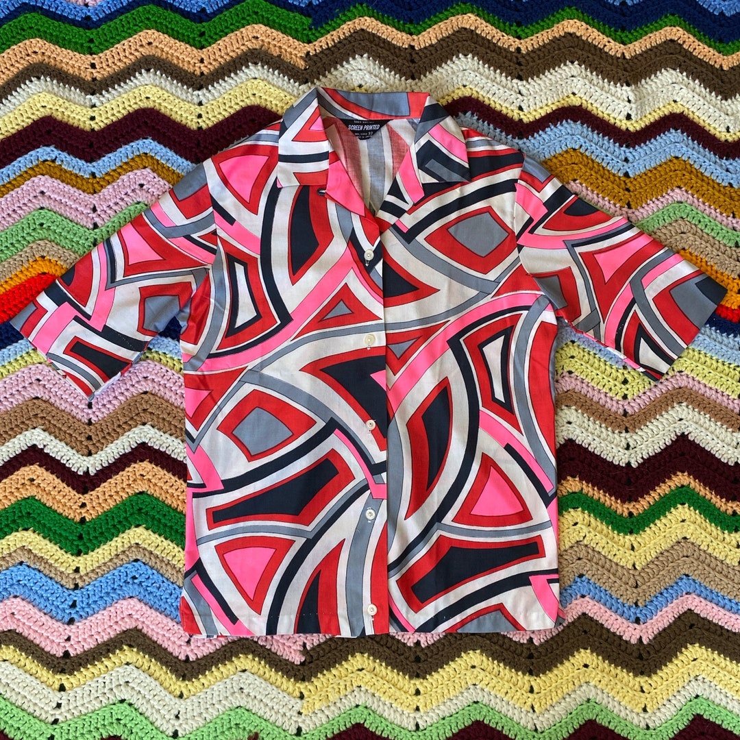 Vintage 1960s Mod Loop Collar Shirt - Etsy
