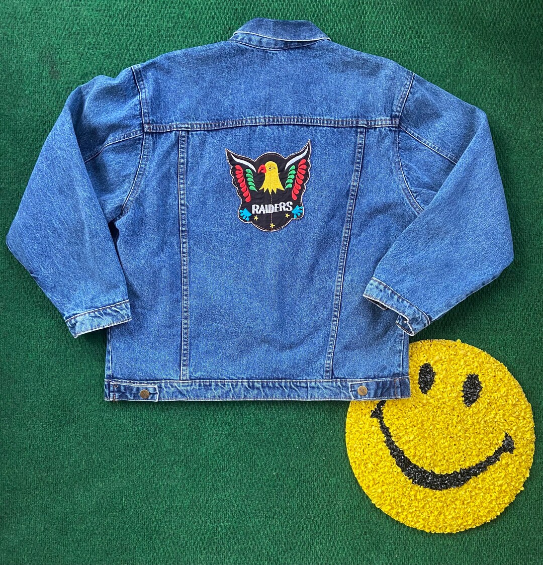 70s/80s Snoopy Brand Denim Jacket With Raiders Backpatch - Etsy