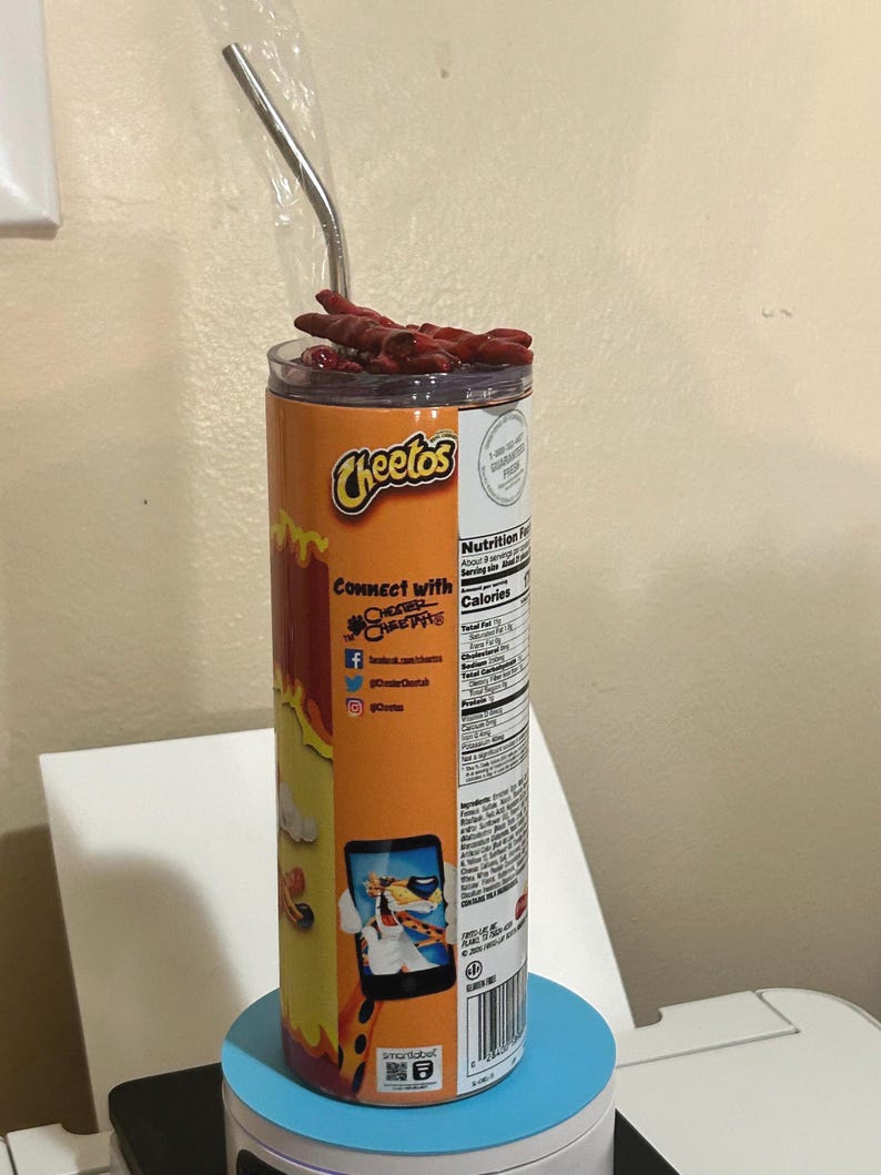 Cheetos Flamin Hot Crunchy 20-oz Skinny Tumbler With 3D Lid - Etsy