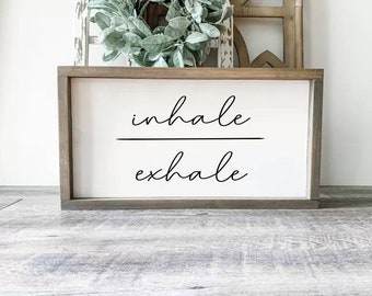 Inhale Exhale Sign | Etsy