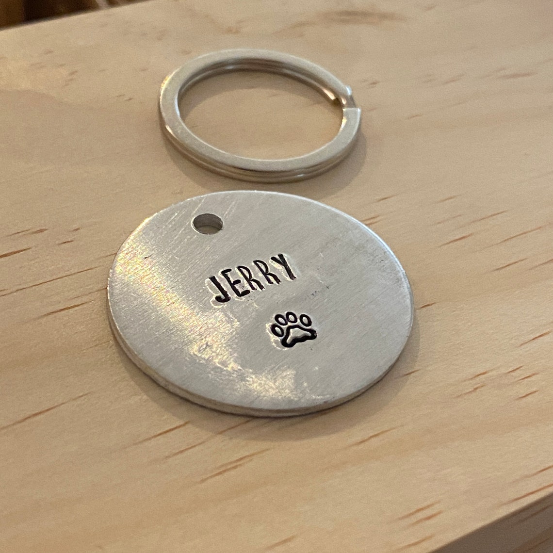Paw Print Dog Tag Dog Paw Name Tag Paw Print Pet ID Brass | Etsy