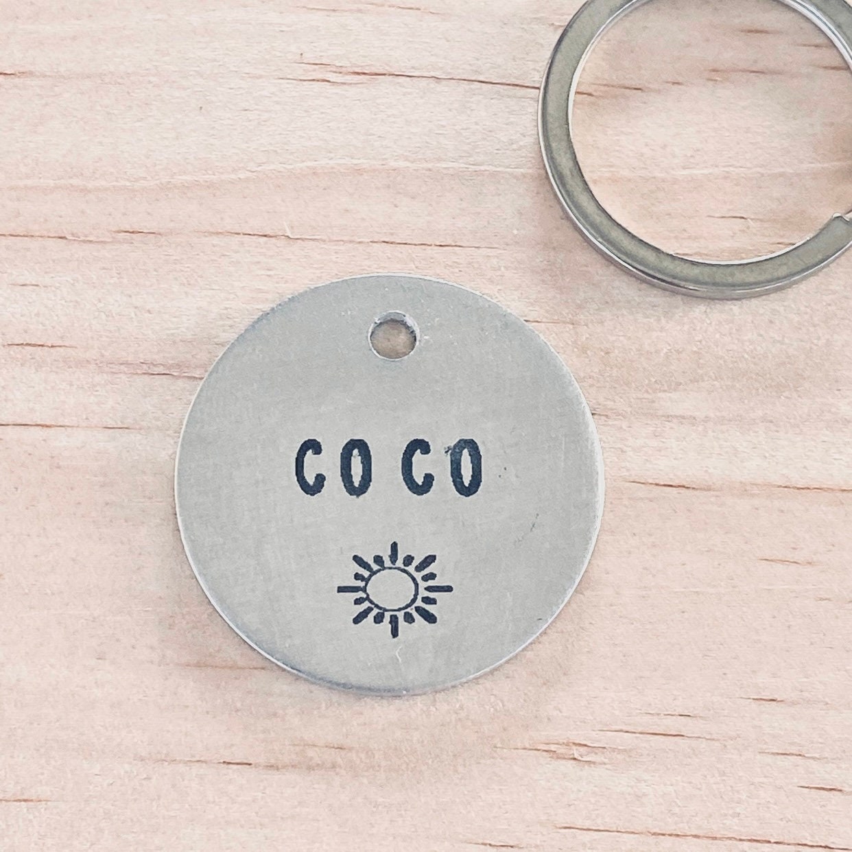Sun Dog Tag Dog Name Tag Pet ID Brass Pet ID Pet Name Tag - Etsy