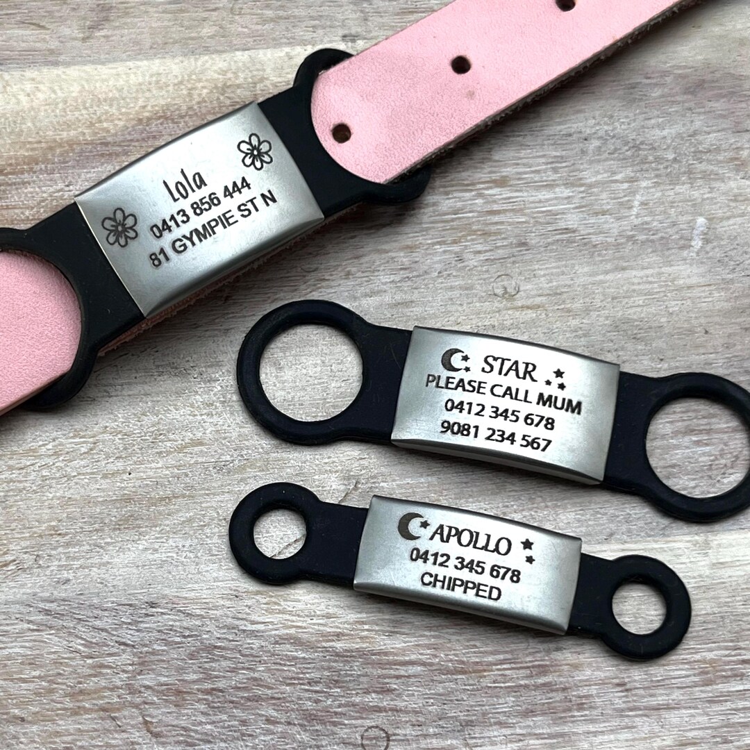 Dog Tag, Slide on Dog Tag, Custom Dog ID Tag, Pet Tag, Laser Engraved ...