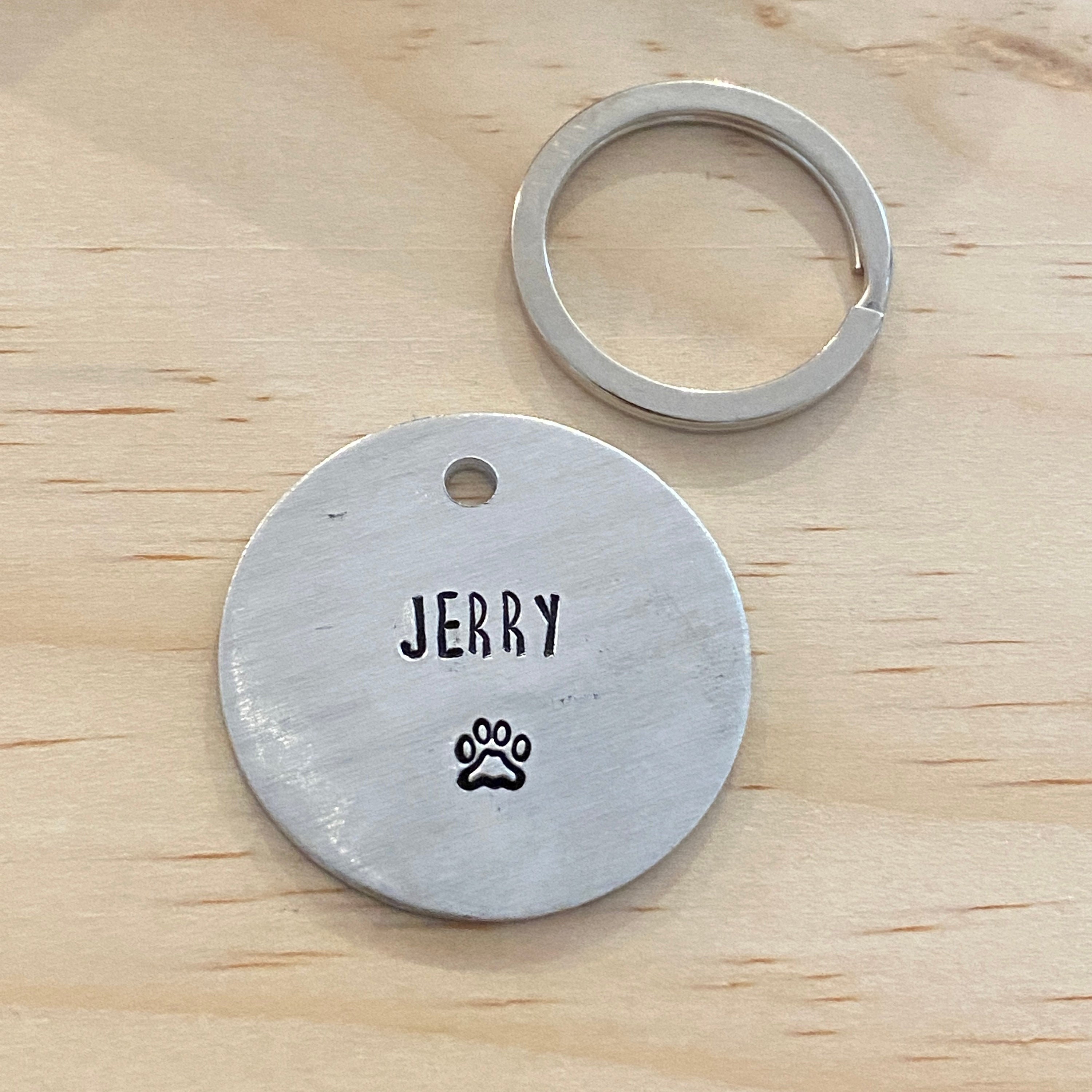 Paw Print Dog Tag Dog Paw Name Tag Paw Print Pet ID Brass | Etsy Australia