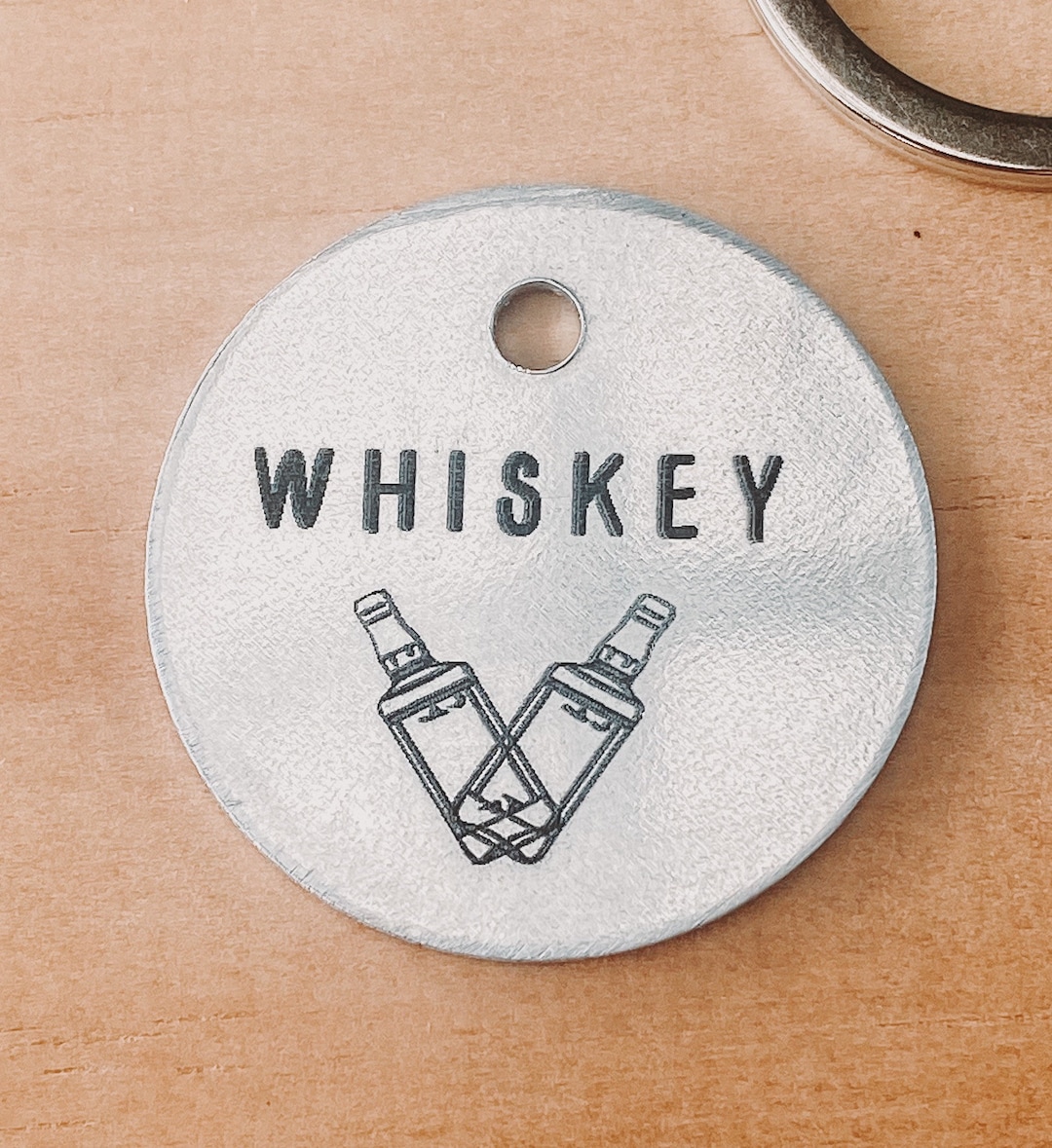 Whiskey Name Tag, Brass Pet ID Tag, Pet Name Tag, Bourbon Whiskey Tag ...