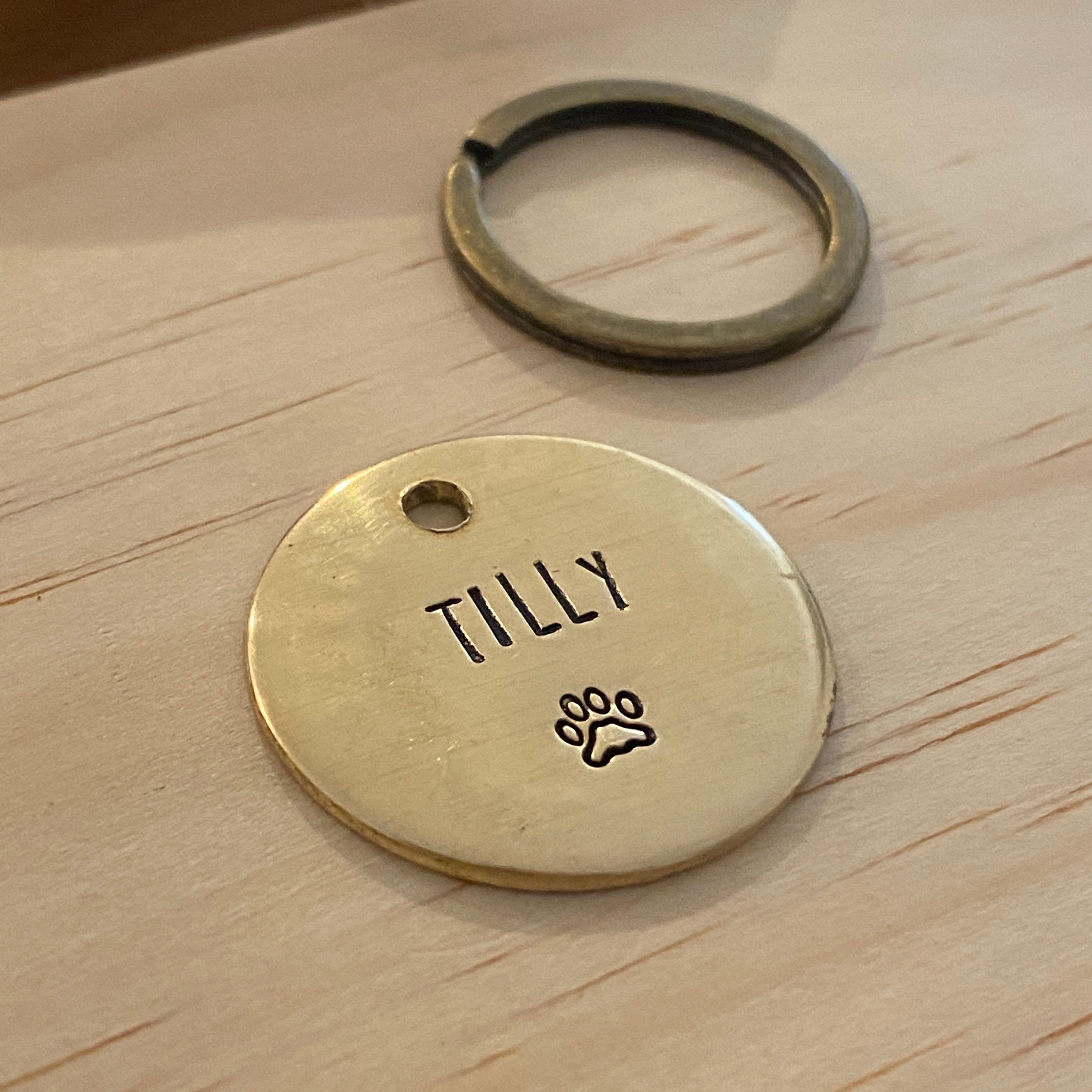 Paw Print Dog Tag Dog Paw Name Tag Paw Print Pet ID Brass - Etsy Australia