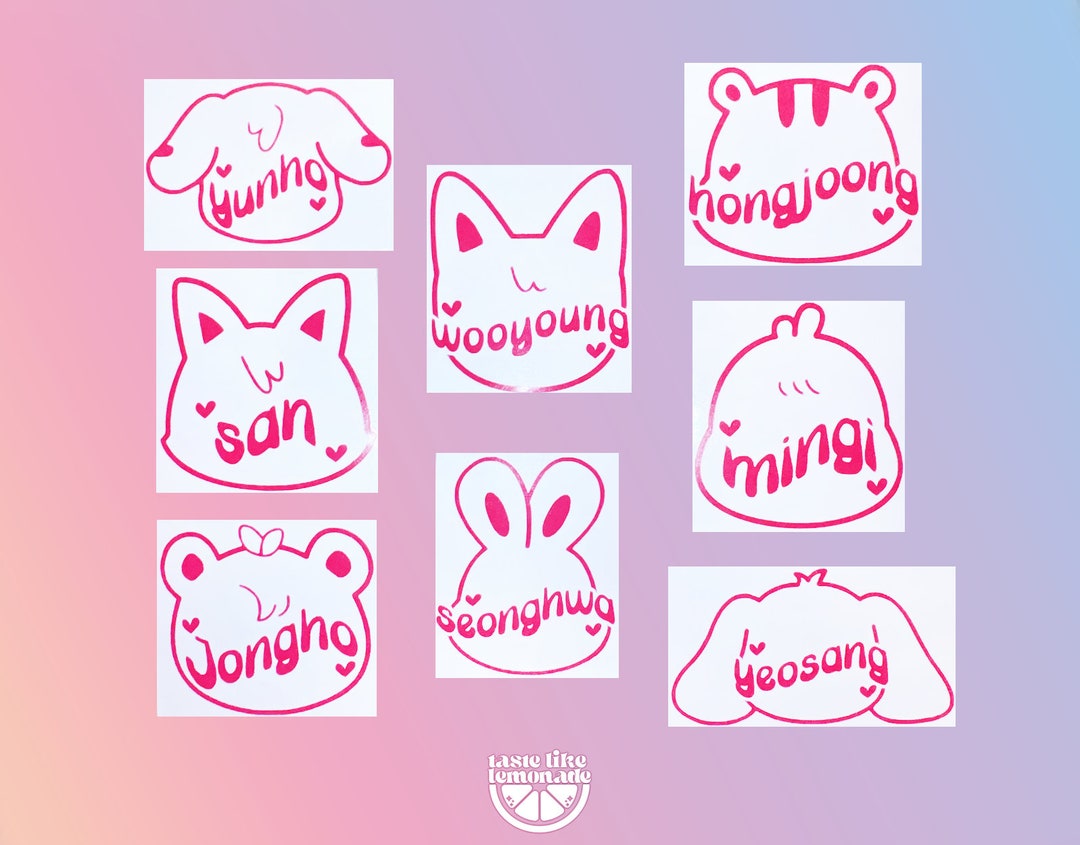 K-pop ATEEZ Aniteez Character Member Lightstick Sticker Decal - Etsy