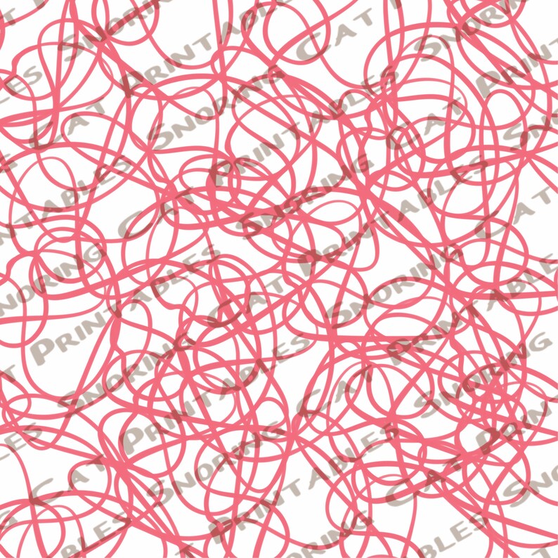 90 Squiggle Pattern Assorted Various Colours on White Digital | Etsy