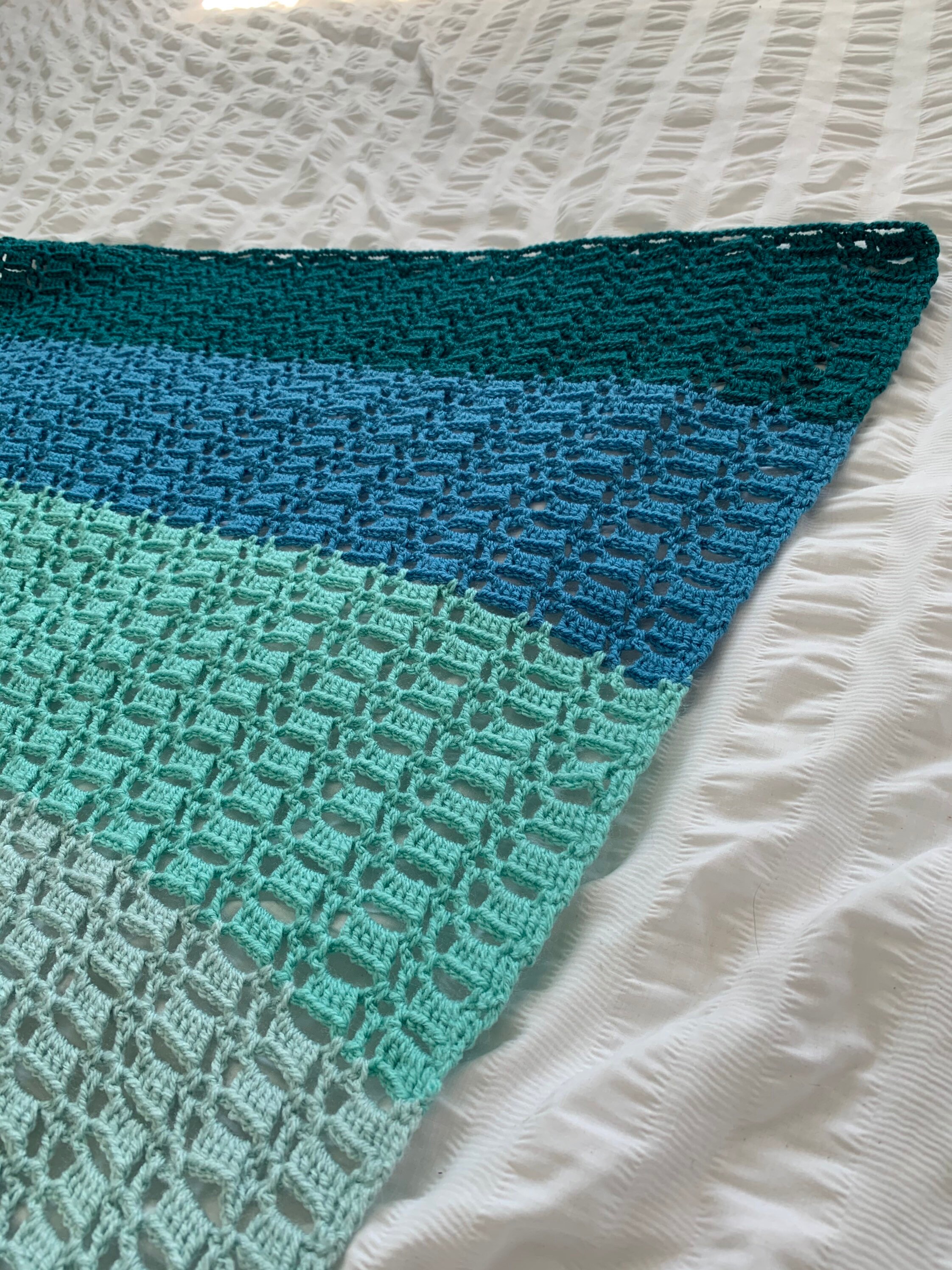 Lightweight Spring/summer Crochet Baby Blanket in Ullswater Colourway ...