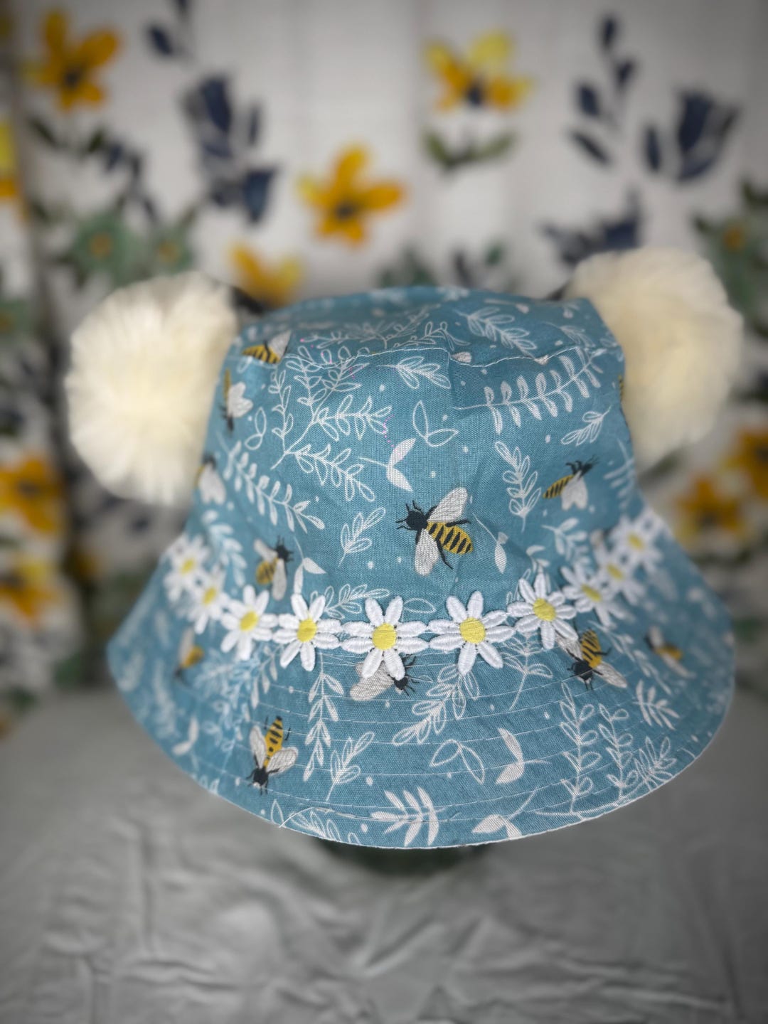Bears & Bees Reversible Bucket Hat With Bear Ears - Etsy