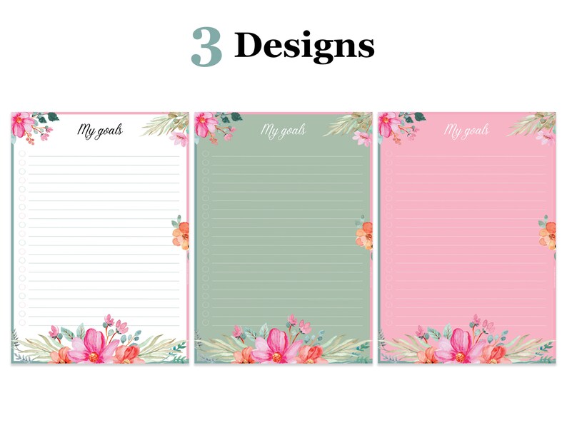 Goal Planner | My Goals List, A4 and Letter Size | Printable, Editable ...