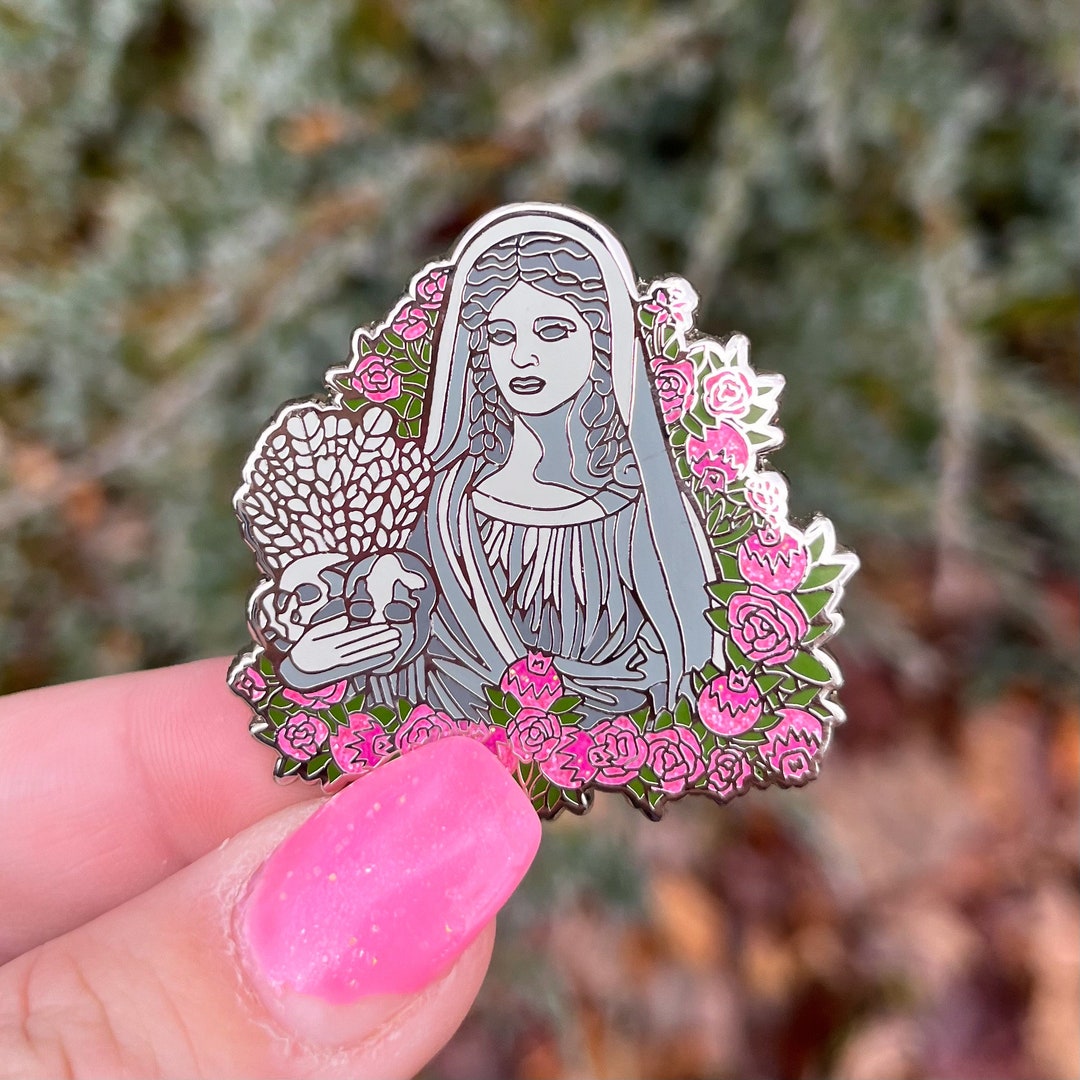 Persephone Silver Enamel Pin Greek God Enamel Pin - Etsy