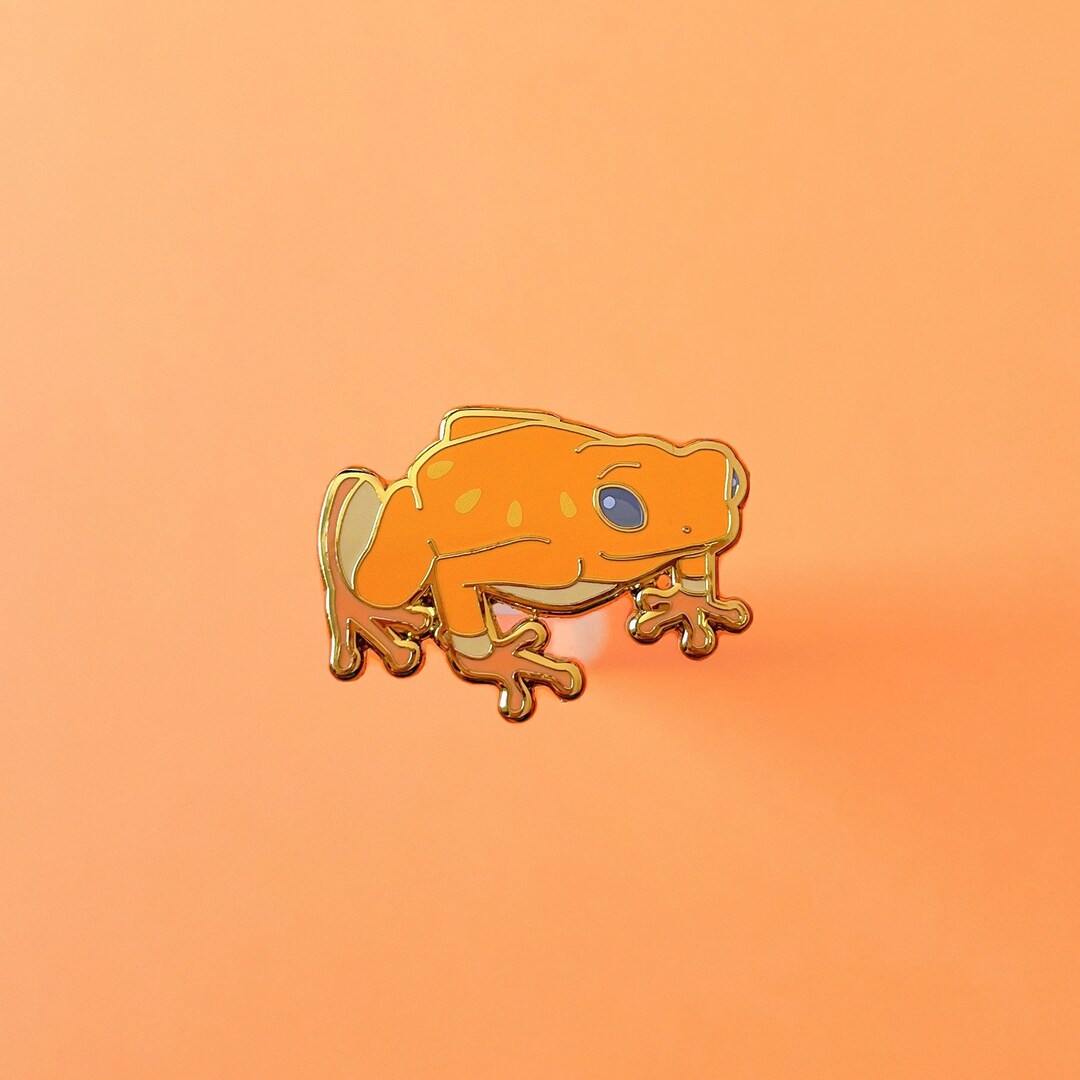 Pastel Orange Fruit Frog Enamel Pin Adorable Frog Pin Glitter - Etsy