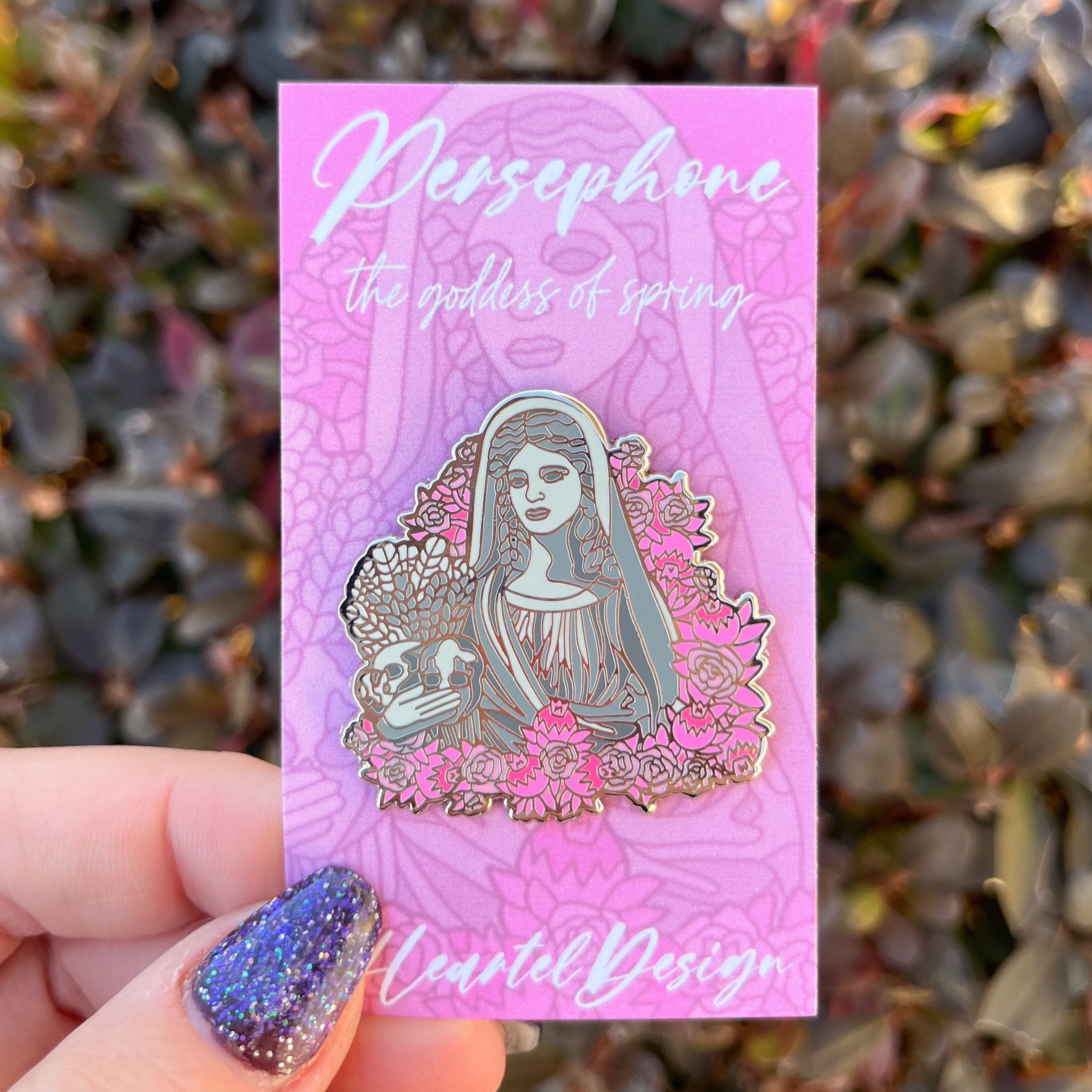 Persephone Silver Enamel Pin Greek God Enamel Pin - Etsy