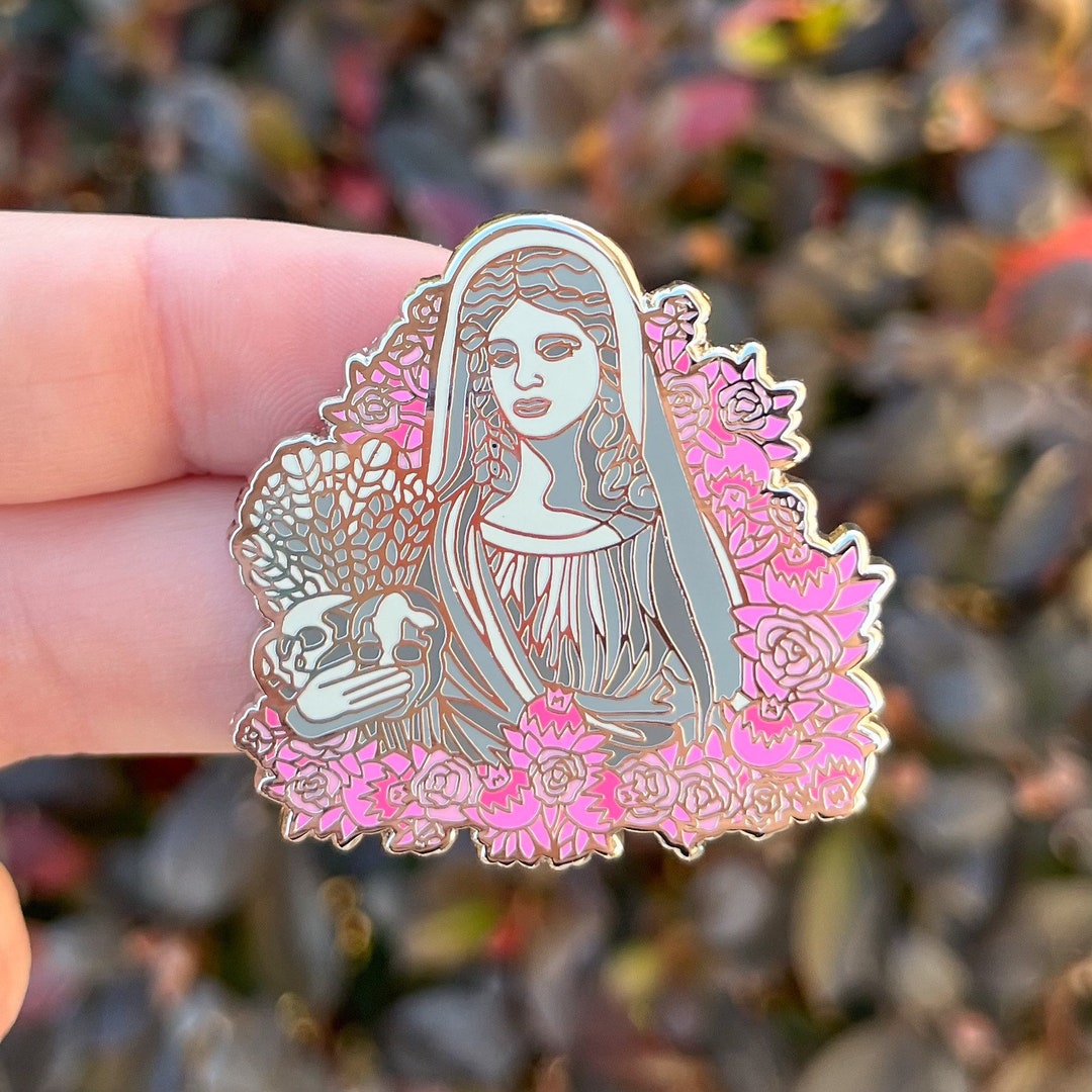 Persephone Silver Enamel Pin Greek God Enamel Pin - Etsy