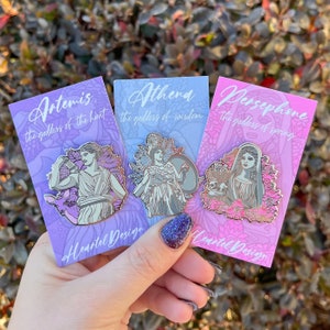 Athena Silver Enamel Pin Greek God Enamel Pin - Etsy