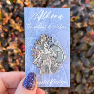 Athena Silver Enamel Pin Greek God Enamel Pin - Etsy