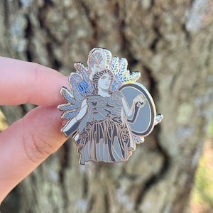 Athena Silver Enamel Pin! Greek God Enamel Pin - Etsy
