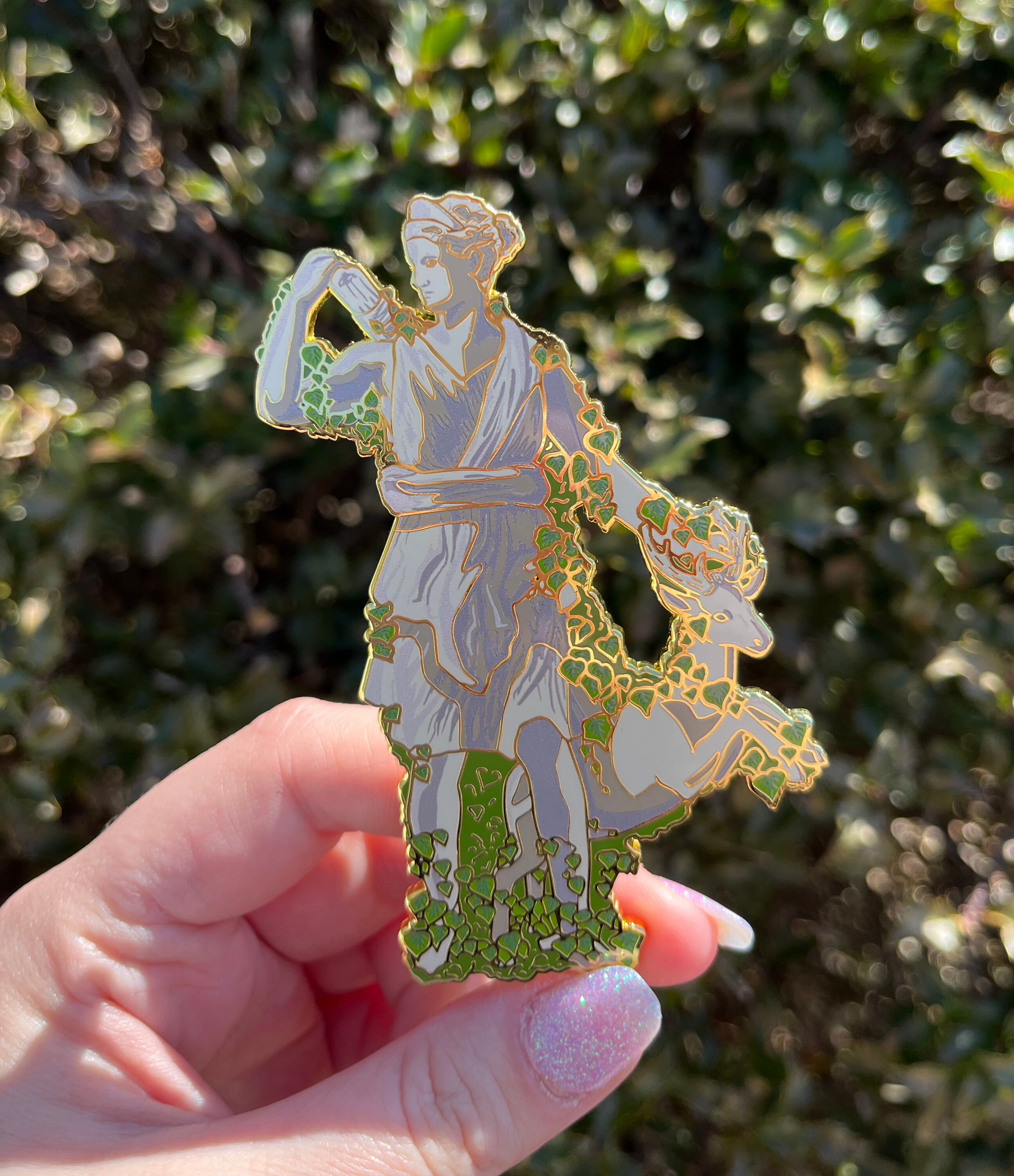 4 Inch Tall Artemis Gold Enamel Pin! Greek God Enamel Pin! Big Large ...