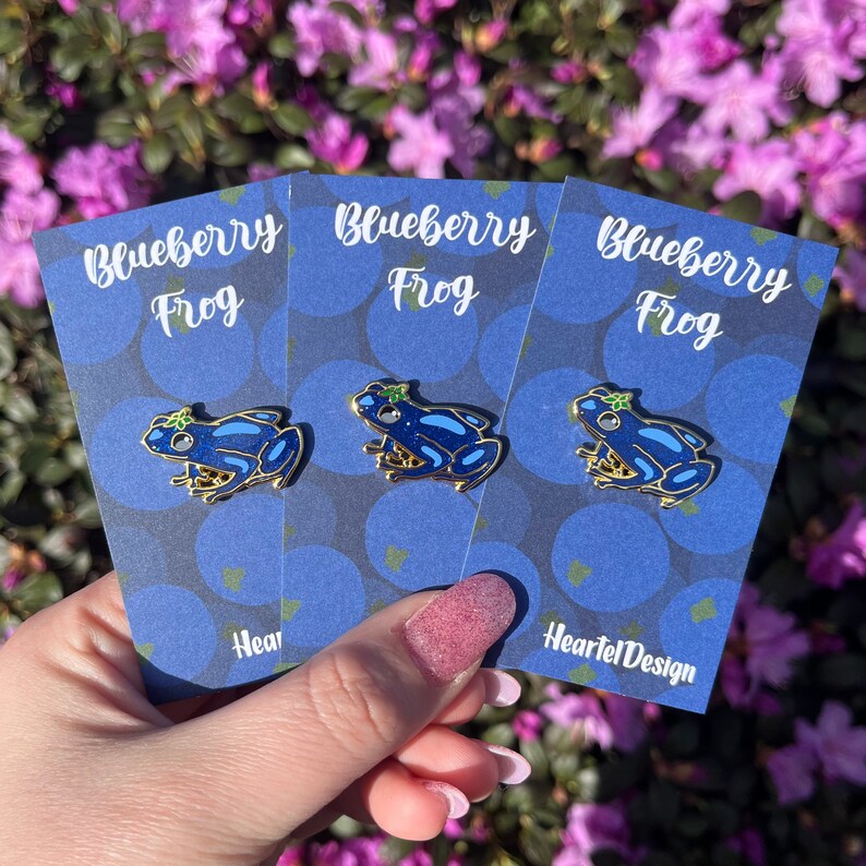 Glitter Blueberry Fruit Frog Enamel Pin | Etsy
