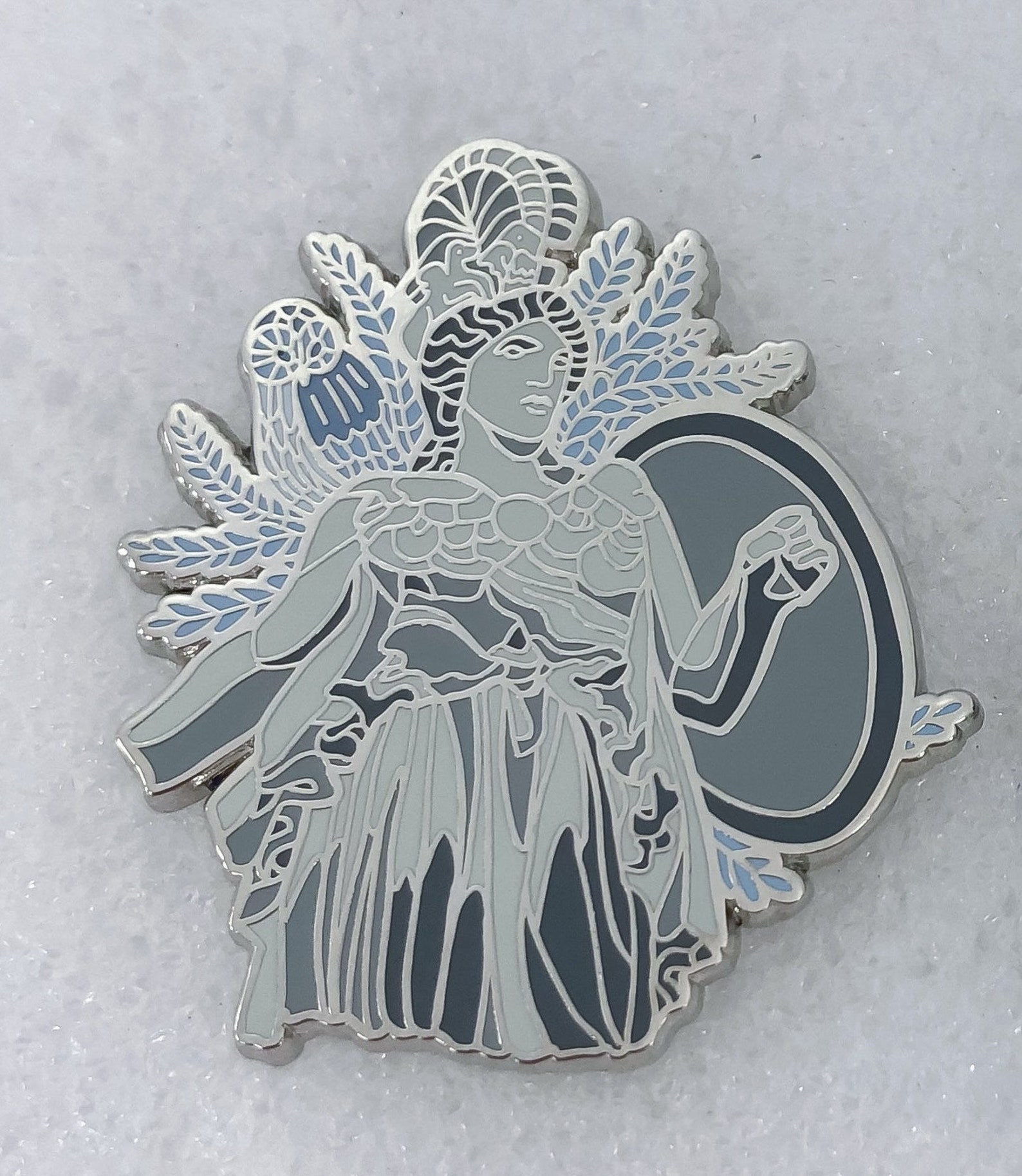 Athena Silver Enamel Pin Greek God Enamel Pin - Etsy