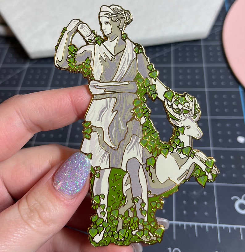 4 Inch Tall Artemis Gold Enamel Pin Greek God Enamel Pin Big - Etsy