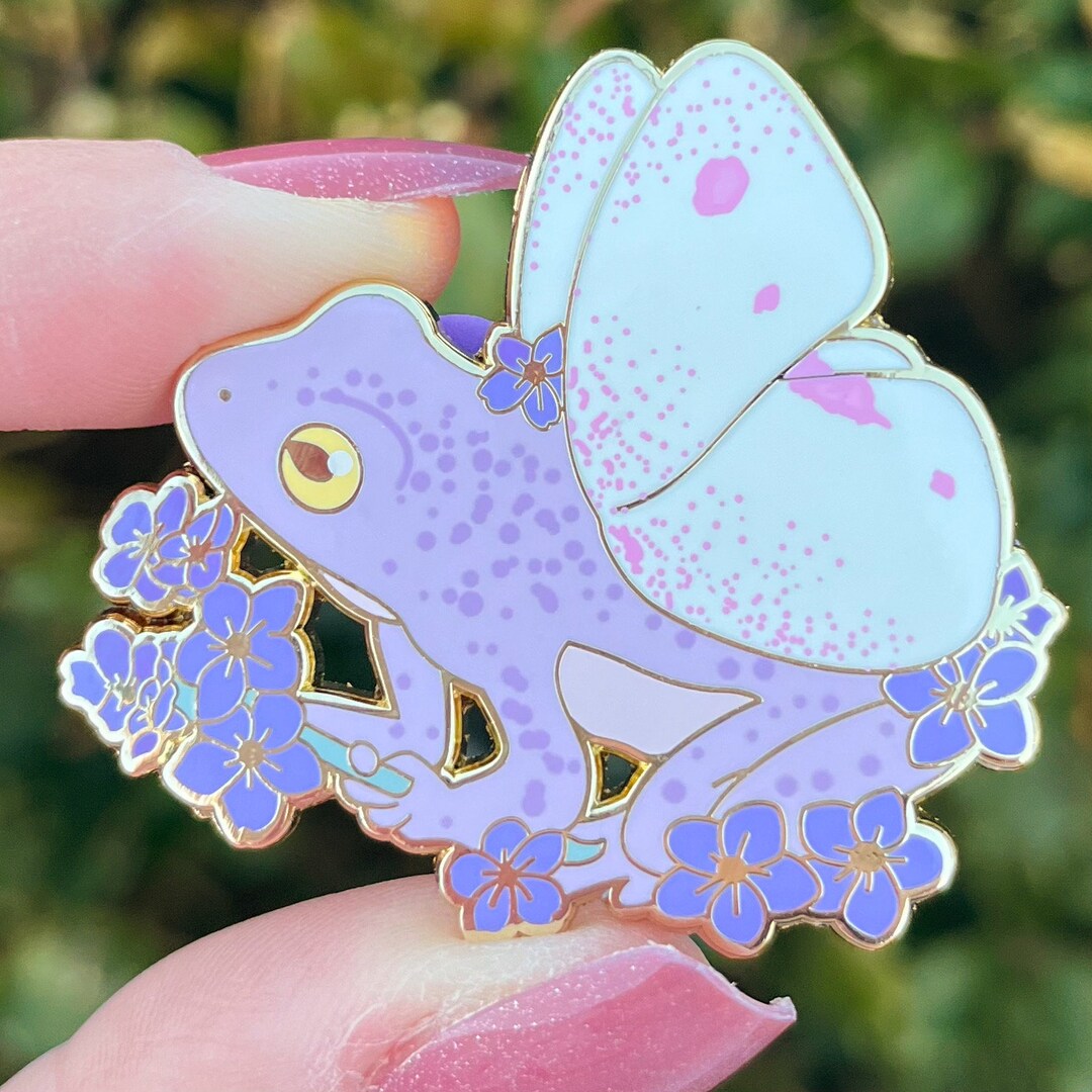 Purple Froggy Fae Enamel Pin! Adorable Flower Fairy Moth Frog Forget Me ...