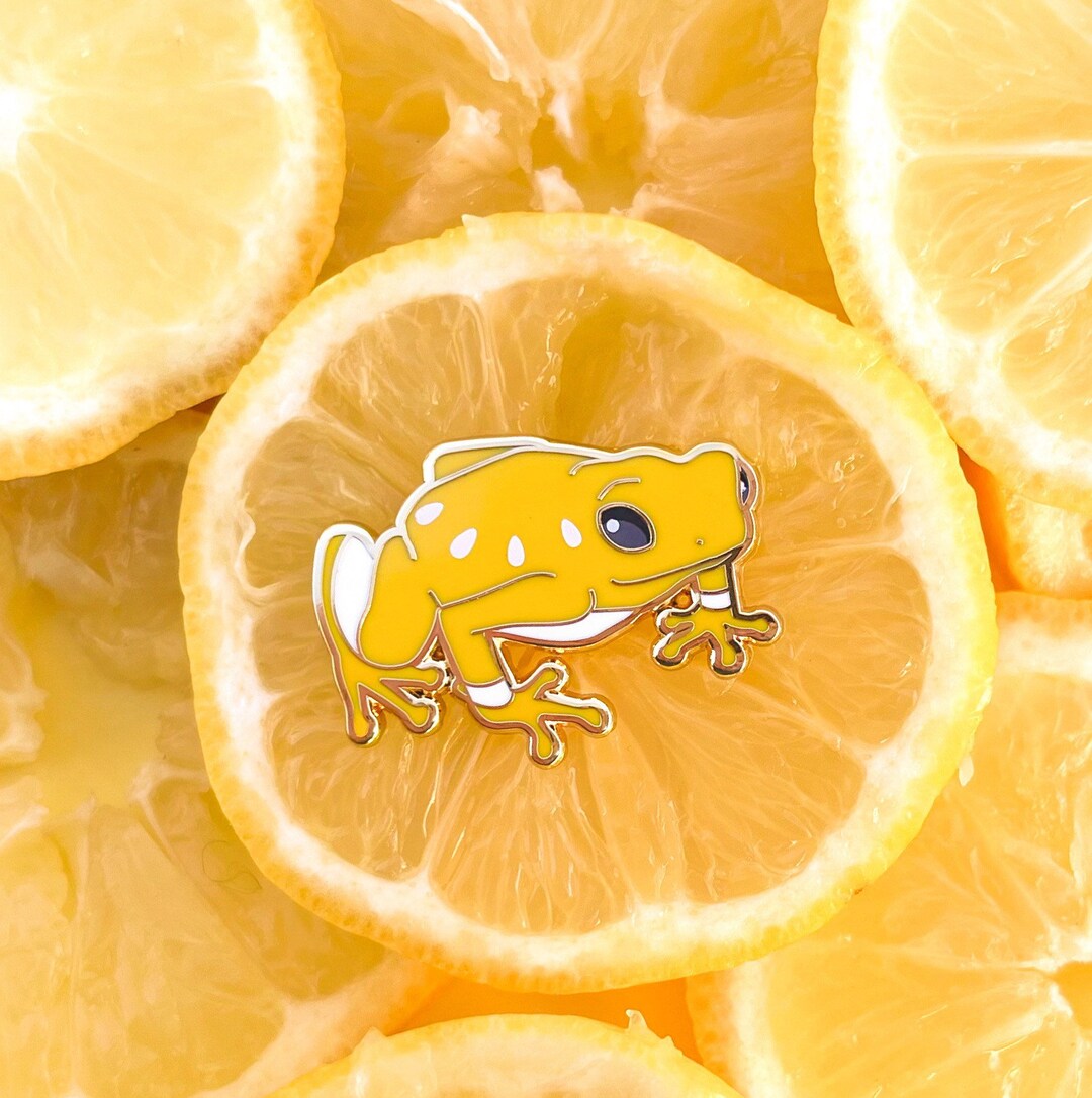Lemon Fruit Frog Enamel Pin! Adorable Frog Pin! - Etsy