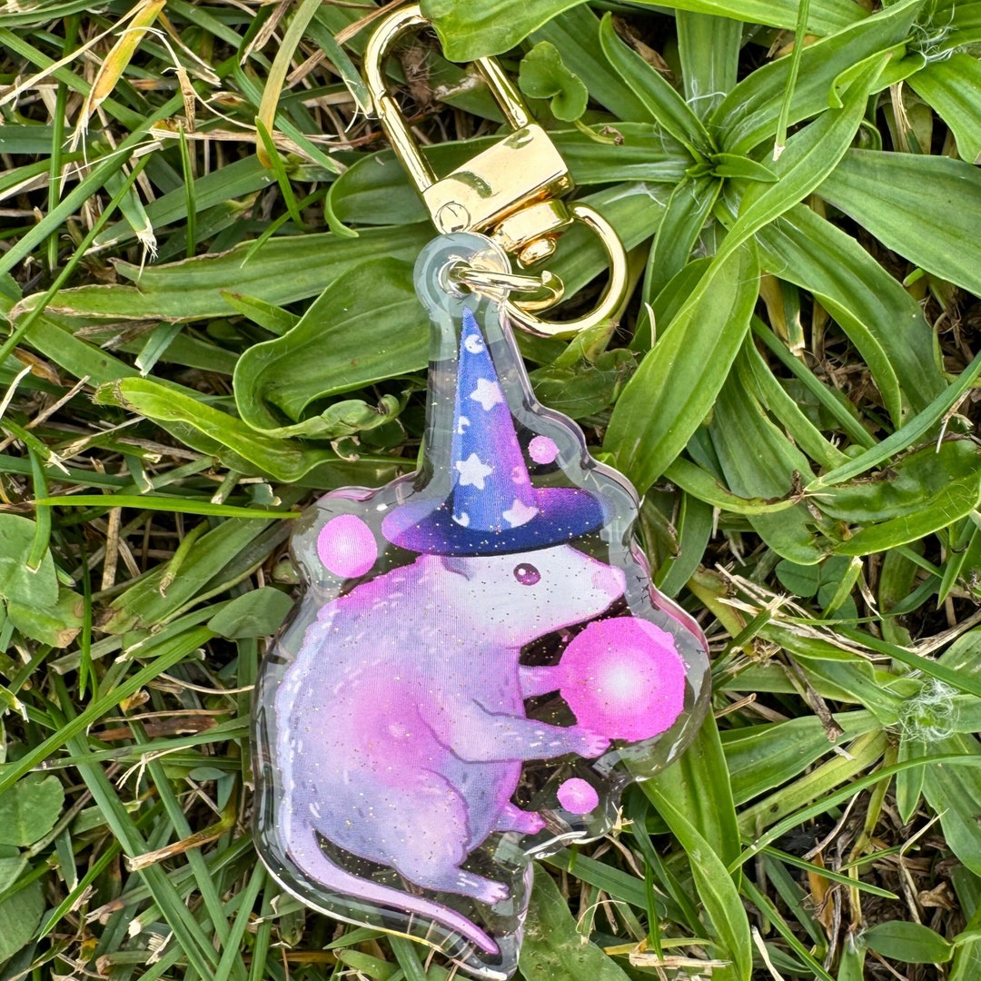Wizard Possum! Magical Opossum Epoxy Acrylic Keychain ! - Etsy