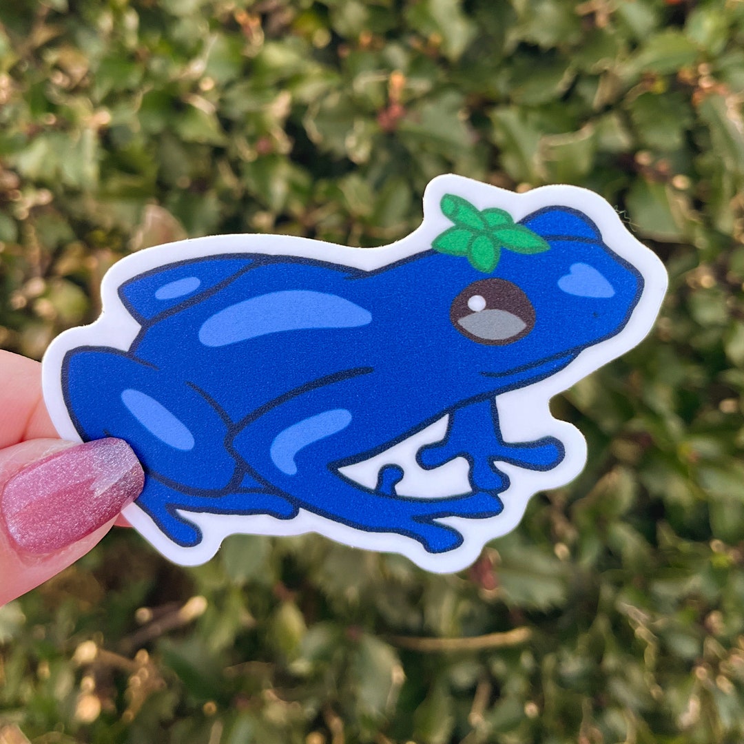 Blueberry Frog Sticker! Adorable Fruit Frog Art Sticker! - Etsy