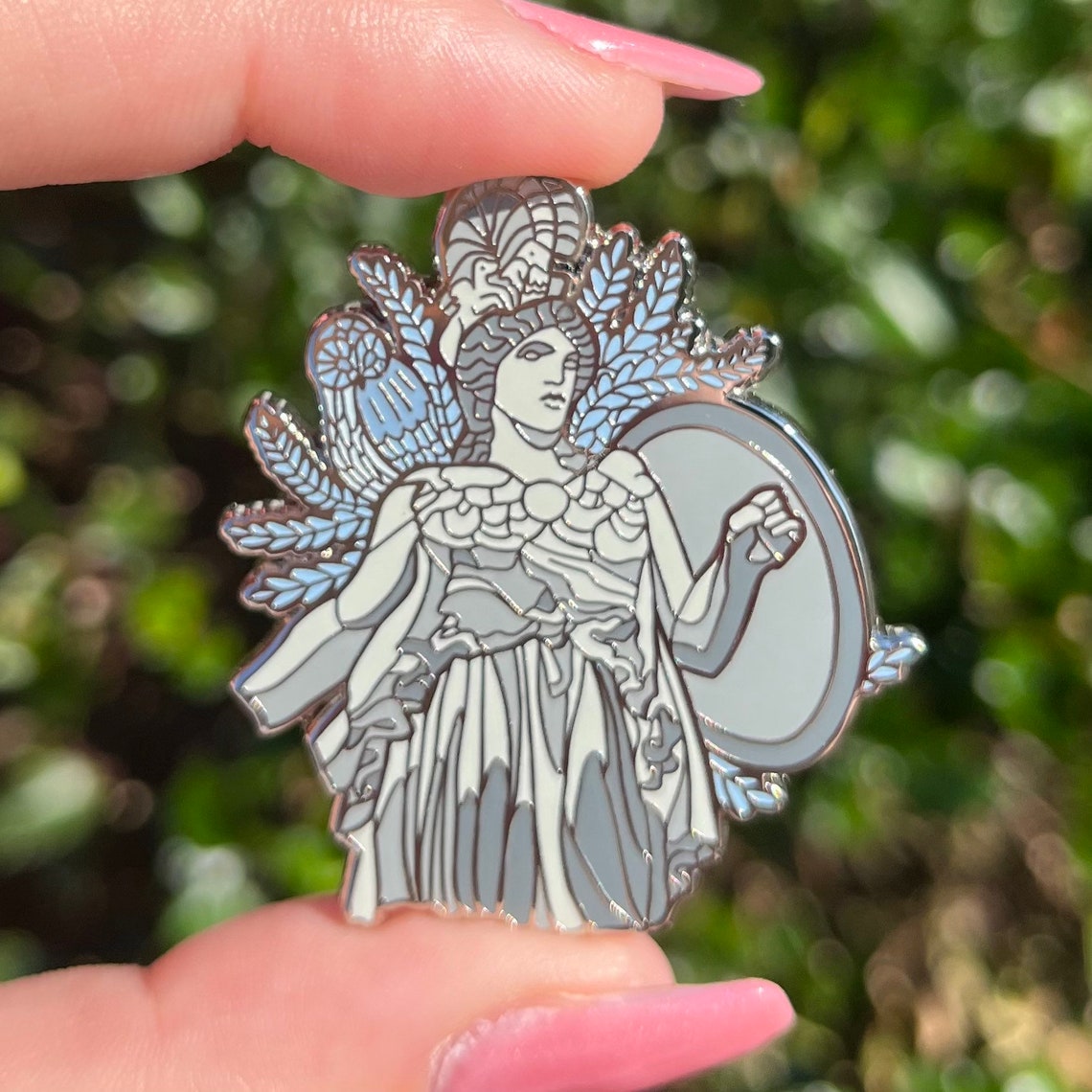 Athena Silver Enamel Pin Greek God Enamel Pin - Etsy