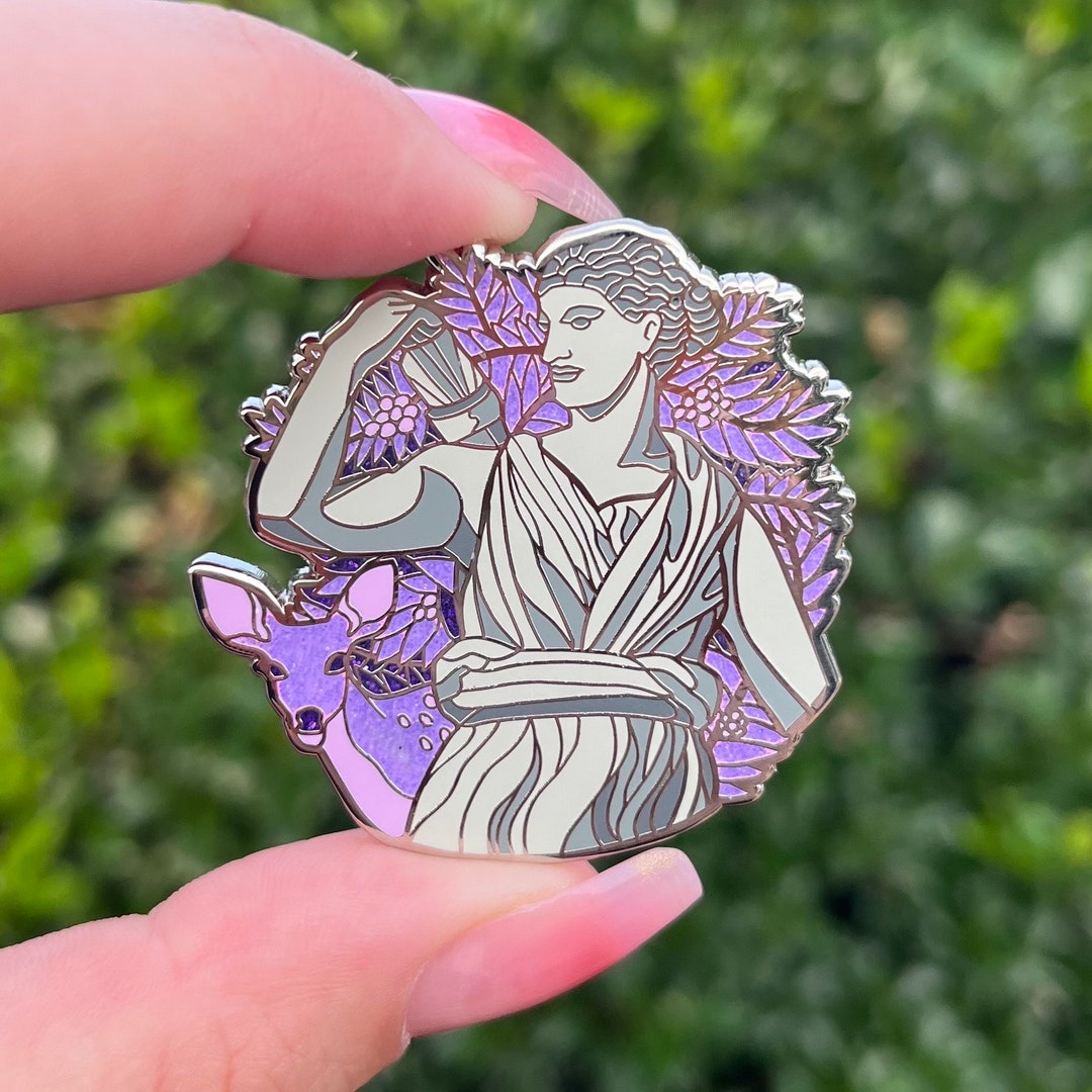 Artemis Silver Enamel Pin! Greek God Enamel Pin - Etsy
