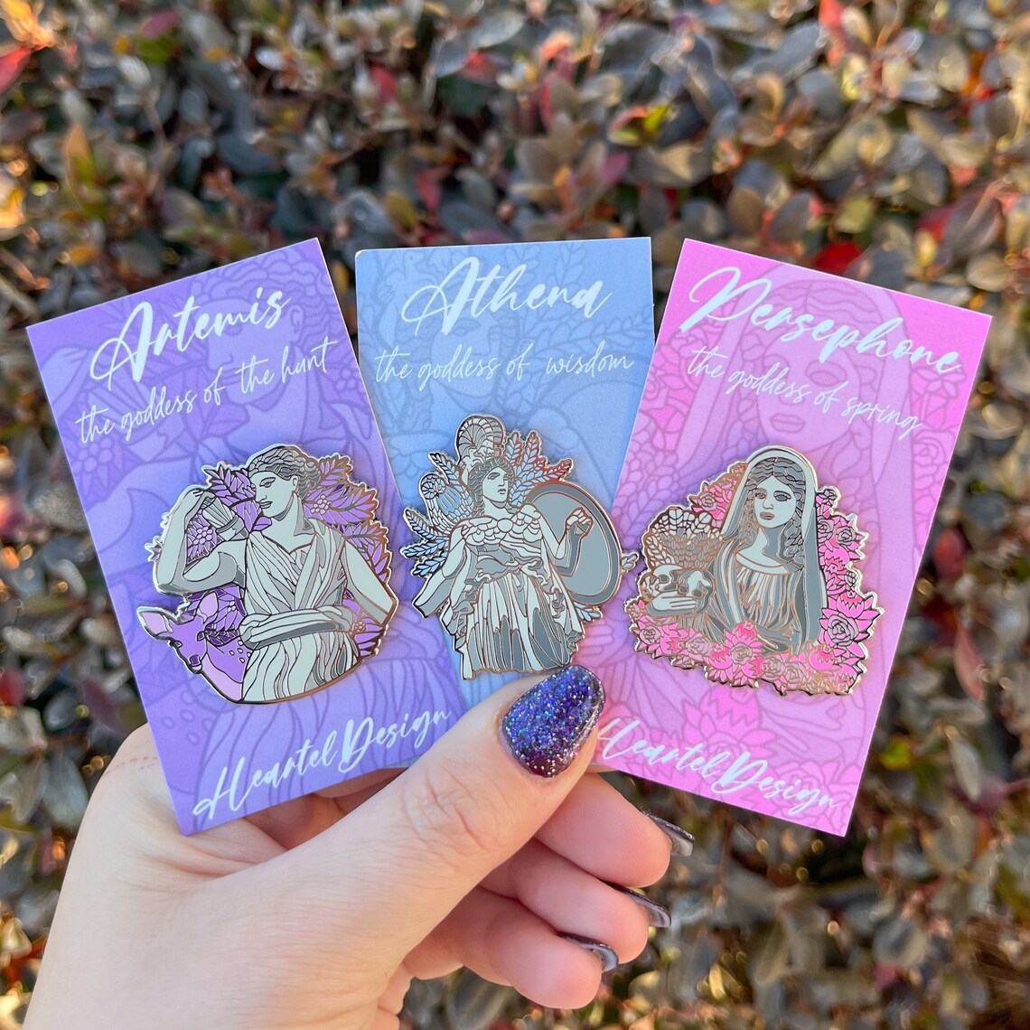 Persephone Silver Enamel Pin Greek God Enamel Pin - Etsy