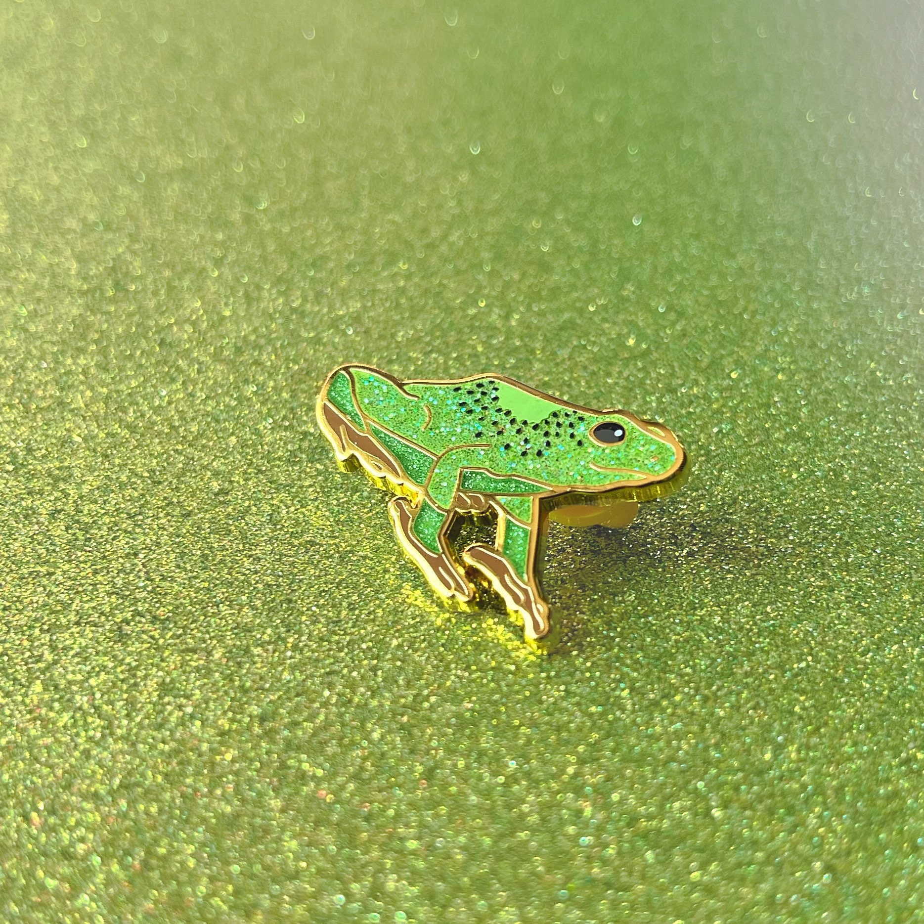 Glitter Kiwi Fruit Frog Enamel Pin! - Etsy