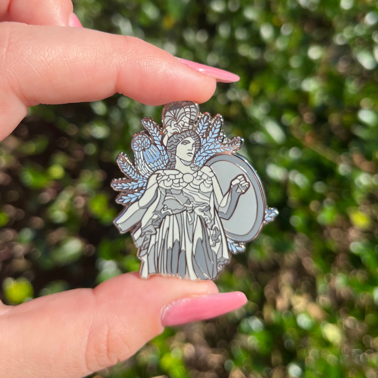 Athena Silver Enamel Pin Greek God Enamel Pin - Etsy