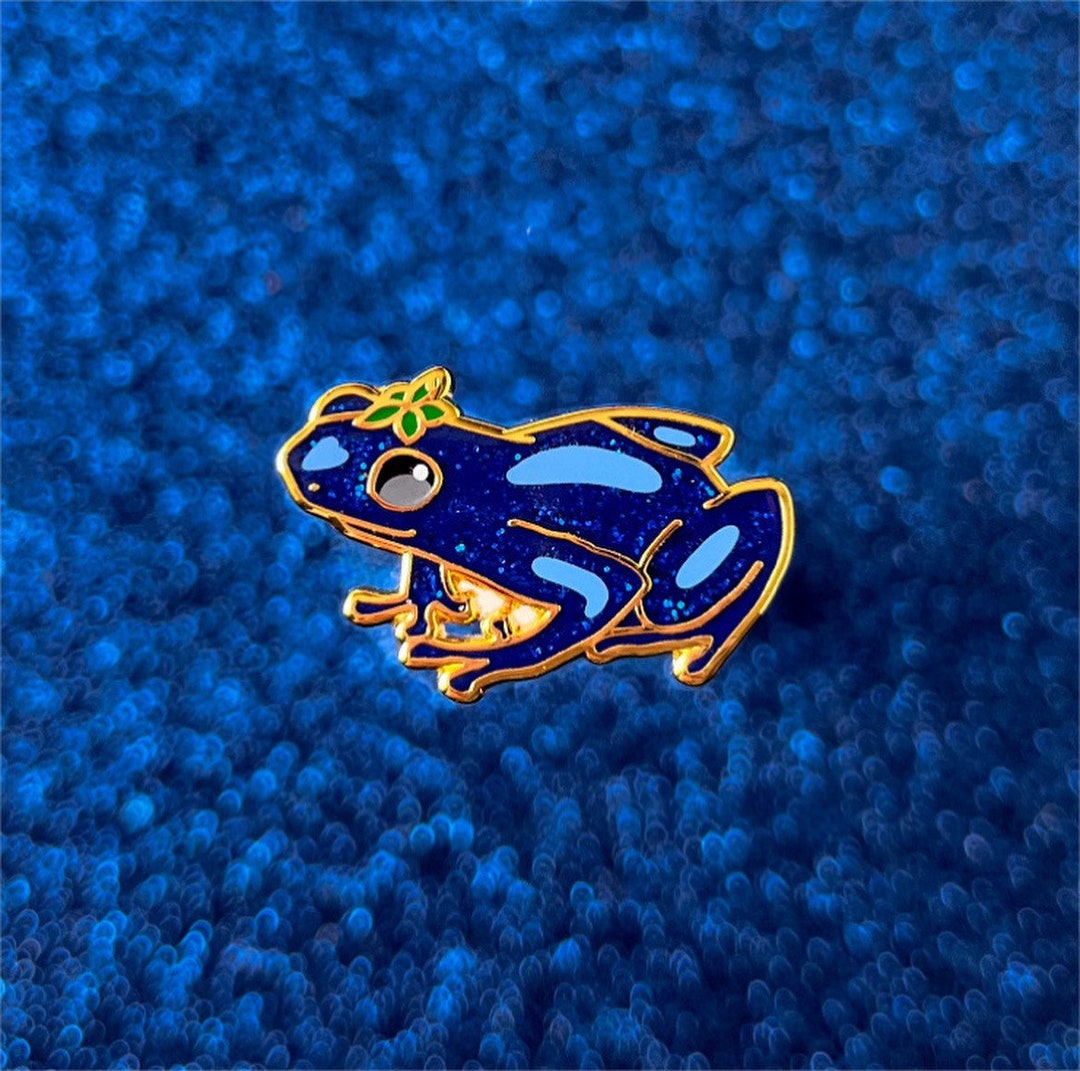 Glitter Blueberry Fruit Frog Enamel Pin! - Etsy