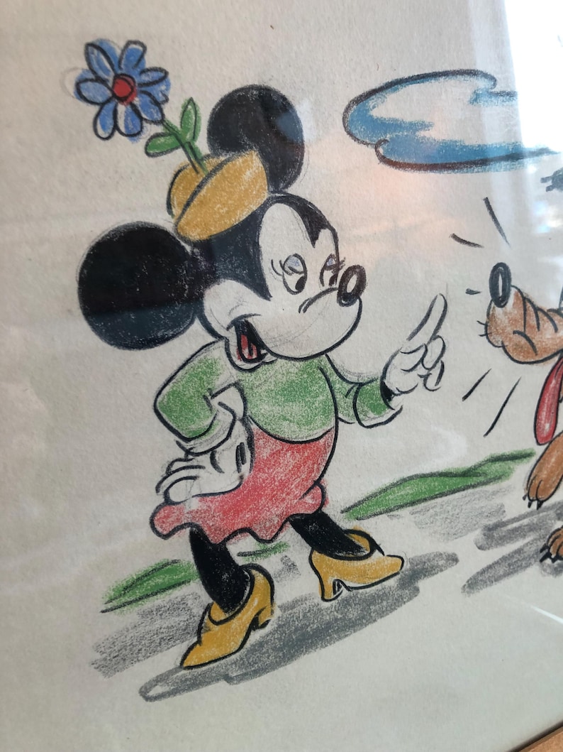 Fun and Stylish Original 1940s Rex Cox Disney Illustration of Minnie ...