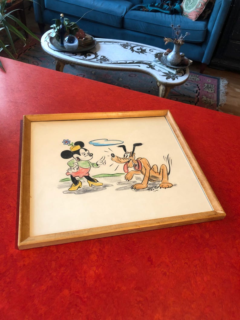 Fun and Stylish Original 1940s Rex Cox Disney Illustration of Minnie ...